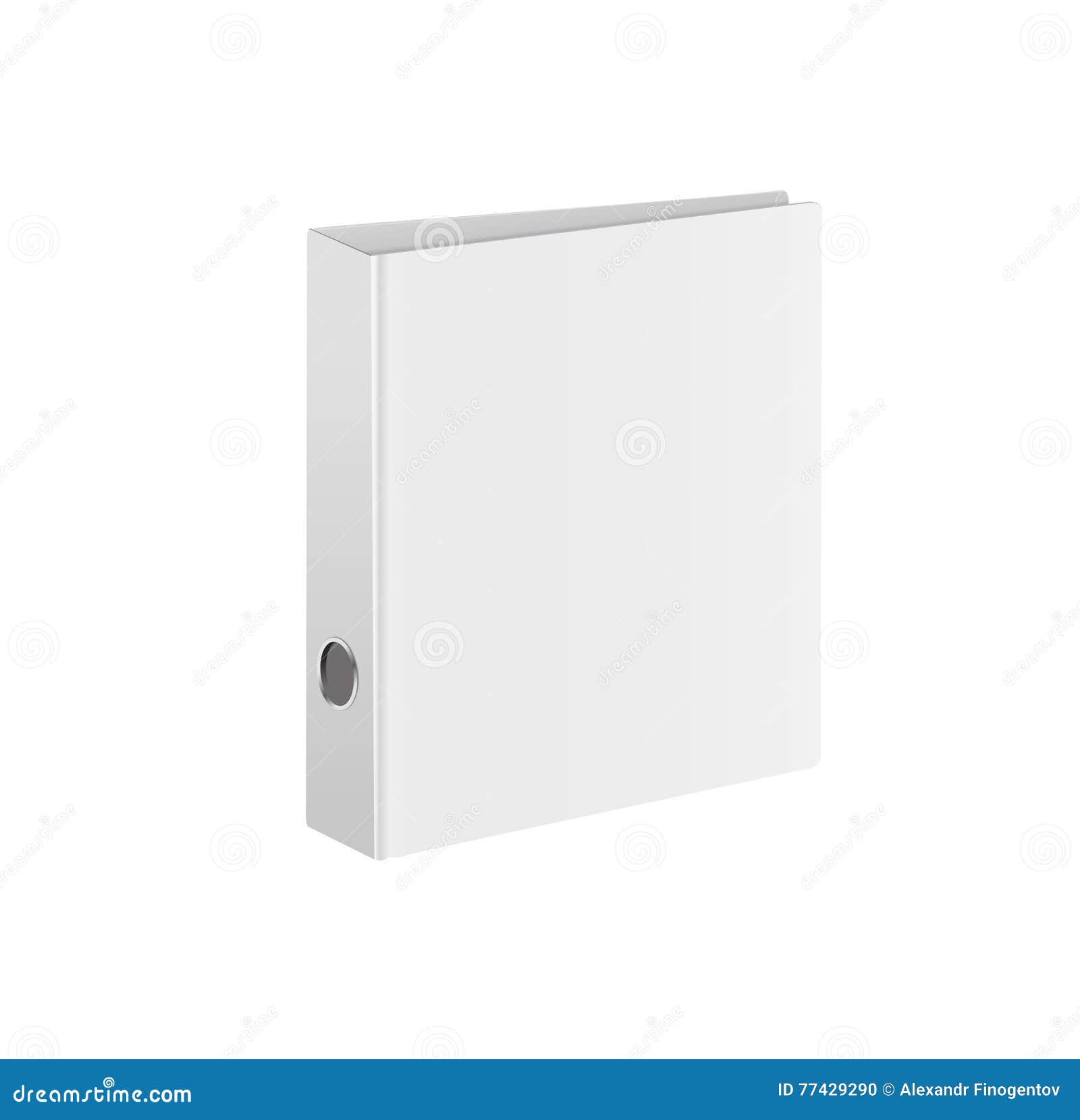 Blank Closed Office Binder. White Cover. Isometric View, on White ...