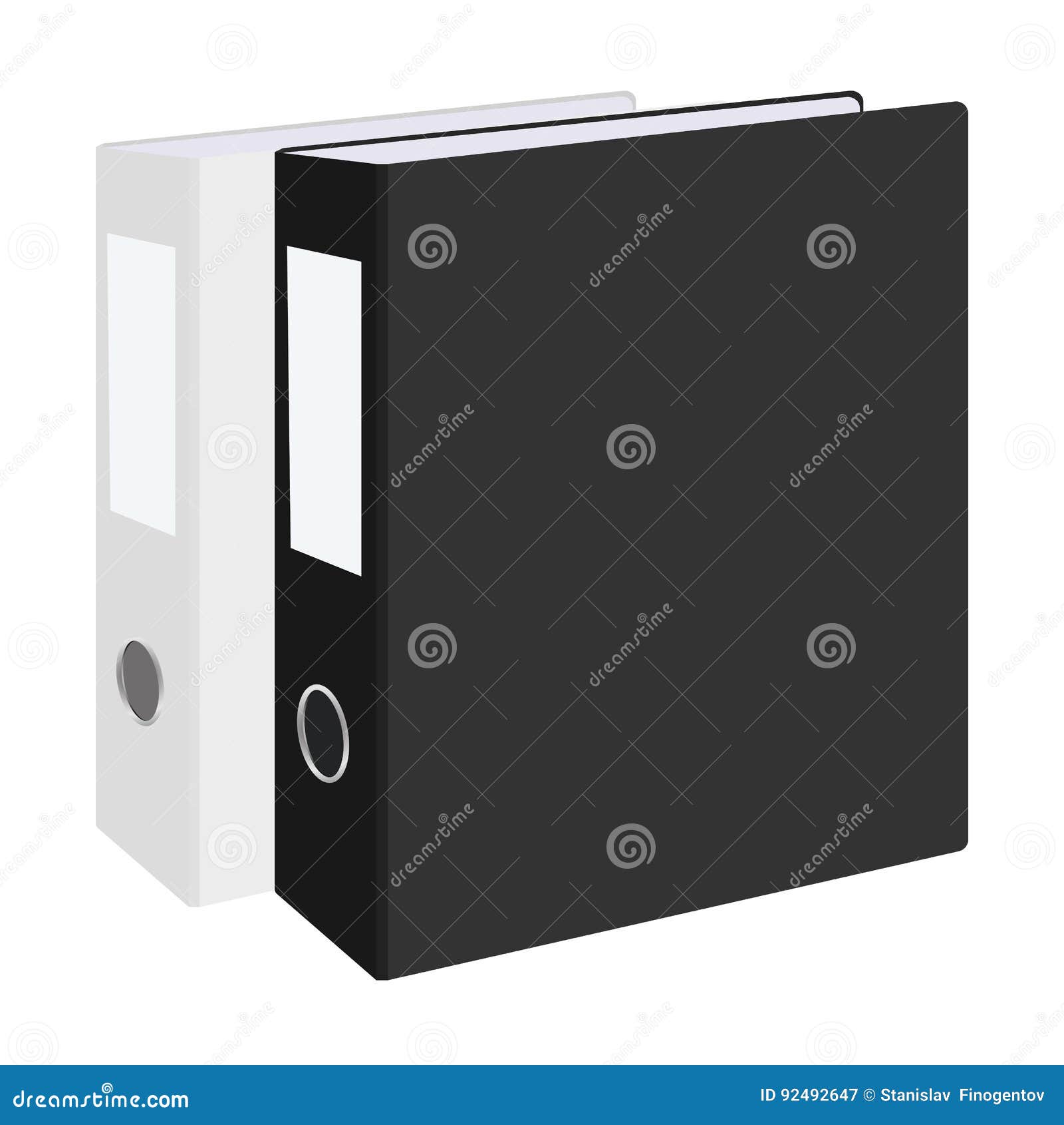 Blank Closed Office Binders Set Isolated On White Background ...