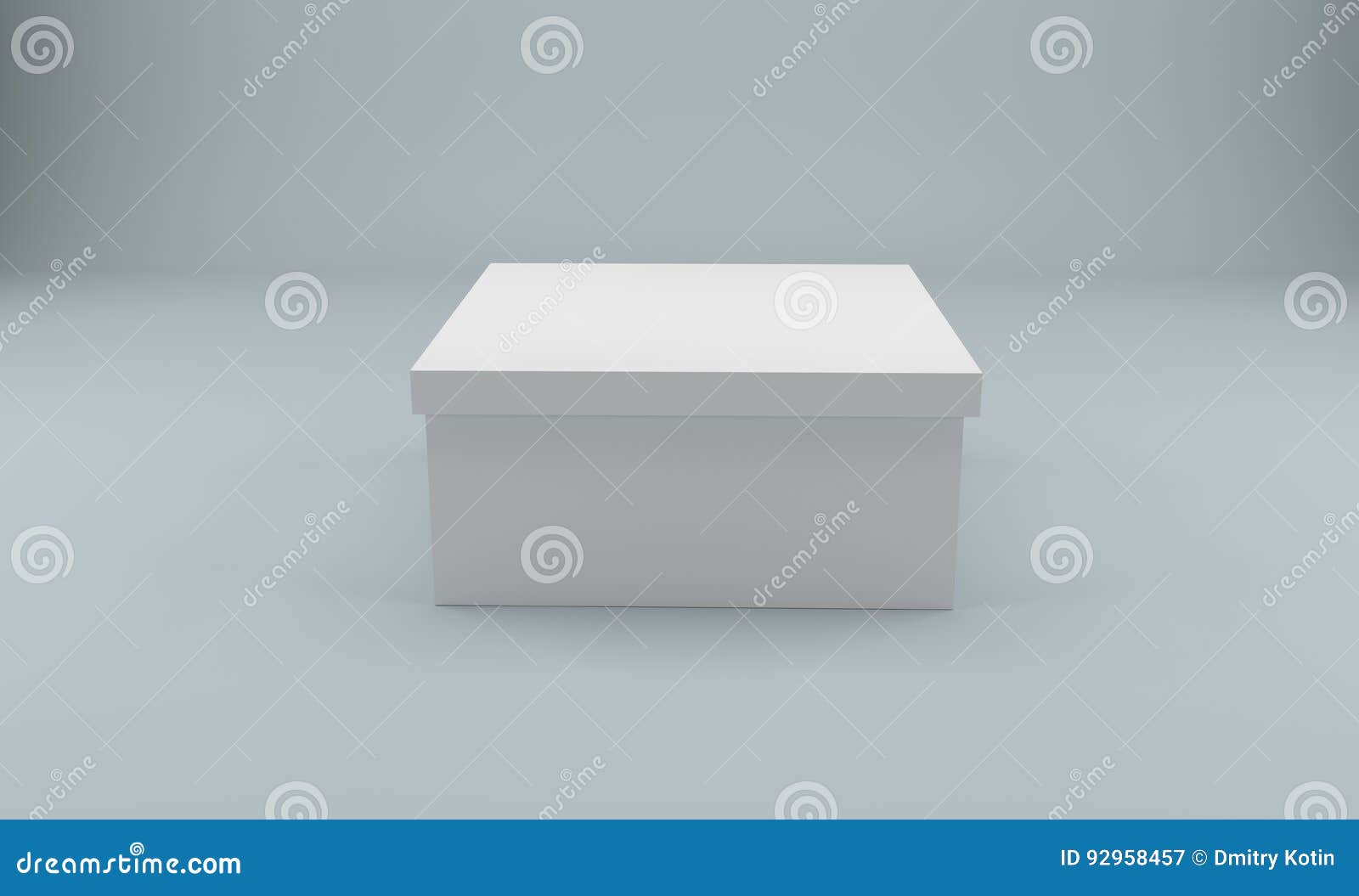 Blank Closed White Box. 3D Rendering. Stock Illustration - Illustration ...