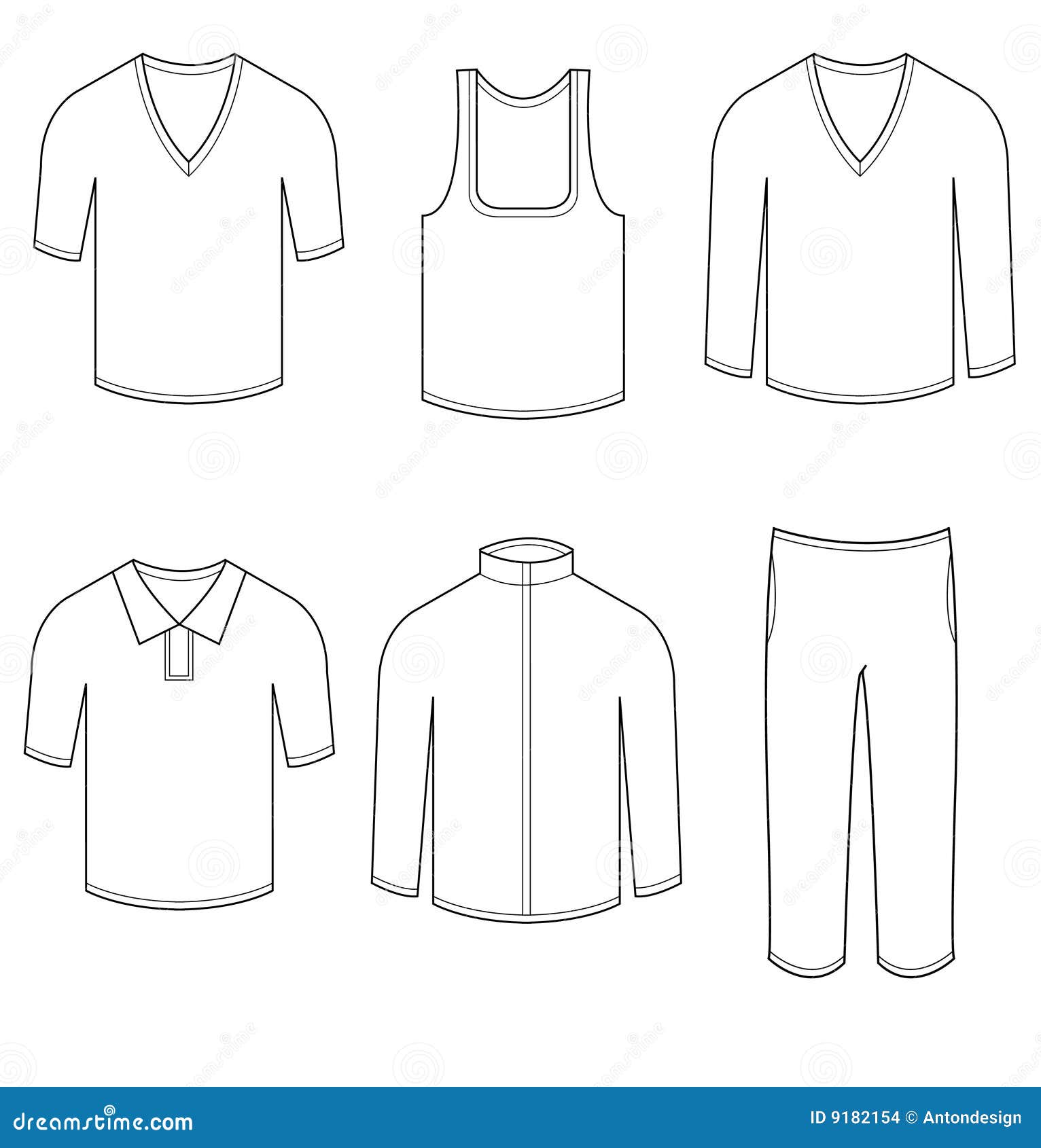 Blank_clothing stock vector. Illustration of fashion, body - 9182154