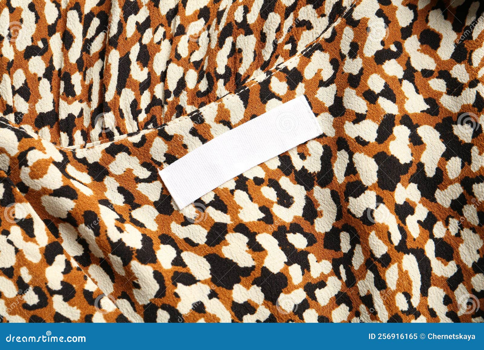 Blank Clothing Label on Stylish Apparel, Top View Stock Image - Image ...