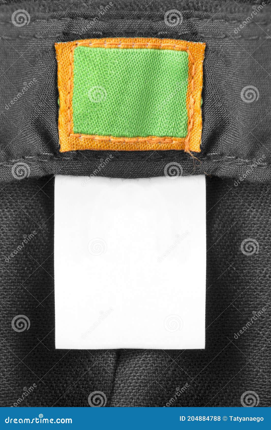 Blank clothing labels stock photo. Image of background - 204884788