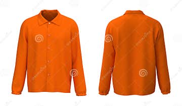 Blank Coach Jacket Mockup in Front and Back Views Stock Illustration ...