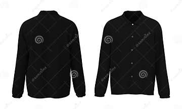 Blank Coach Jacket Mockup in Front and Back Views, Stock Illustration ...