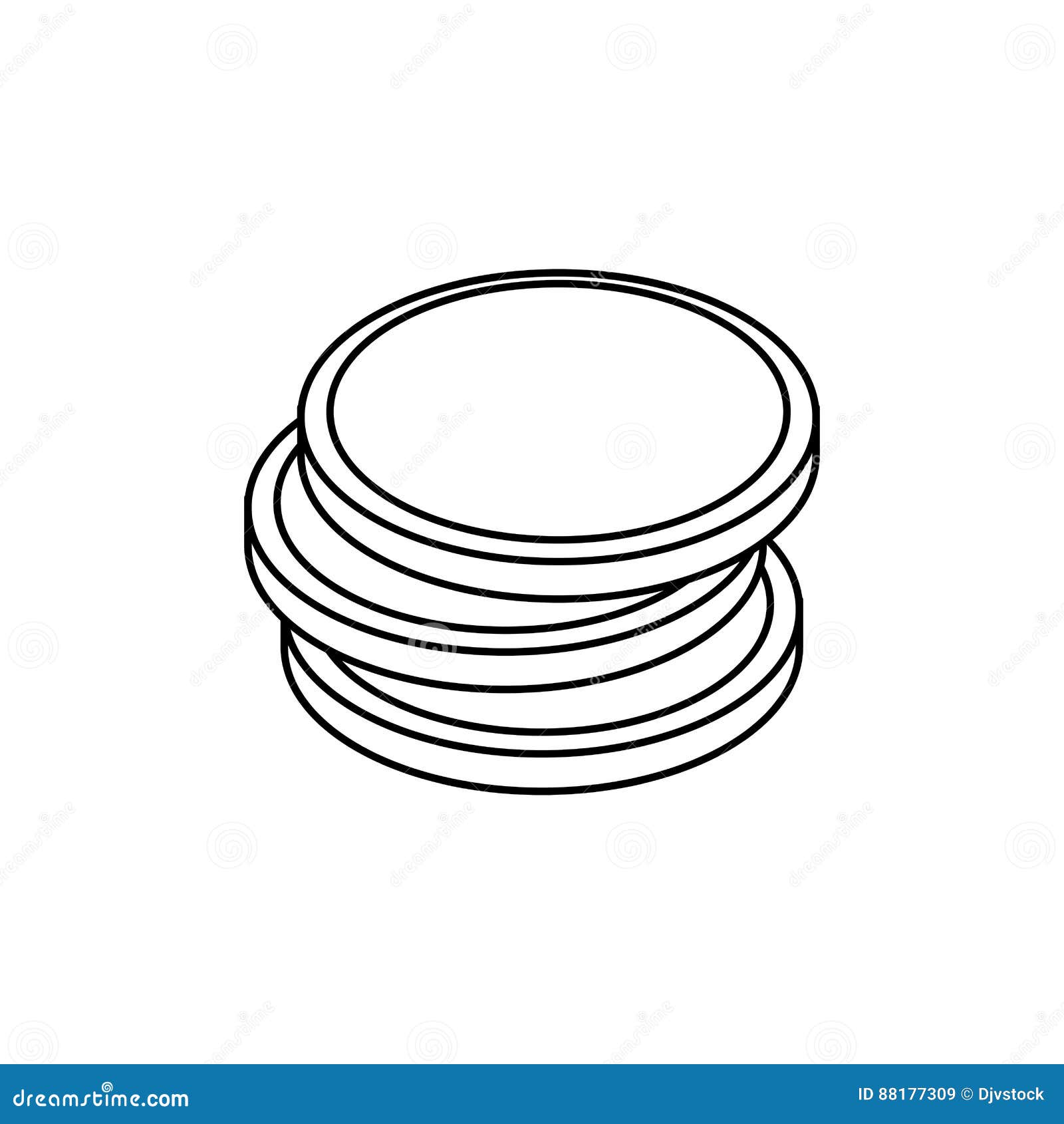 Blank coins isolated stock illustration. Illustration of white - 88177309