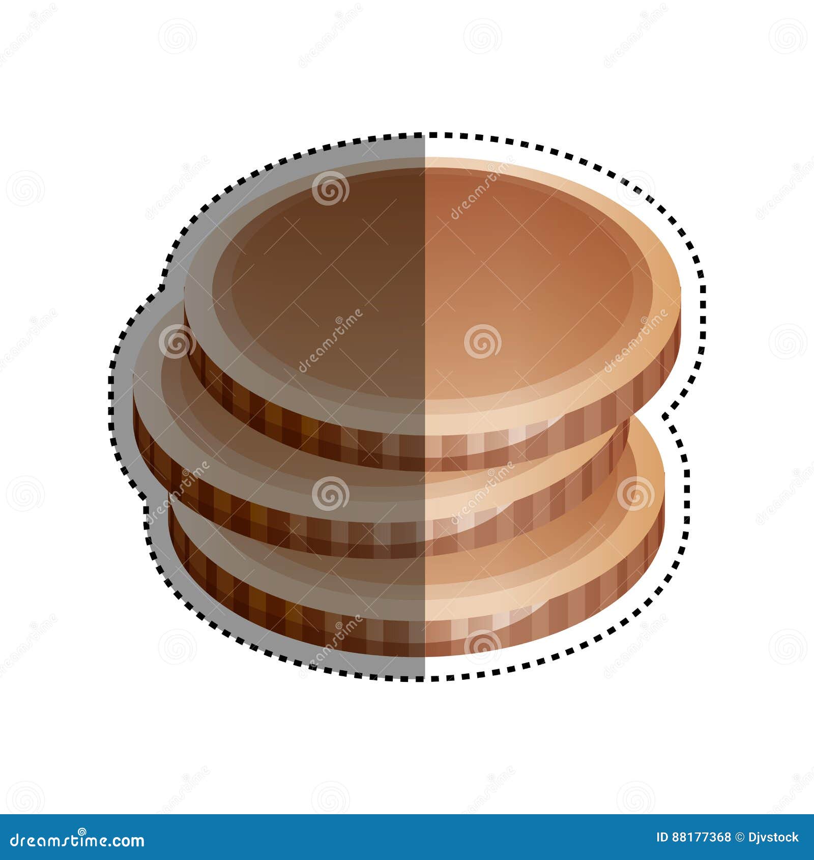 Blank coins isolated stock illustration. Illustration of dollar - 88177368