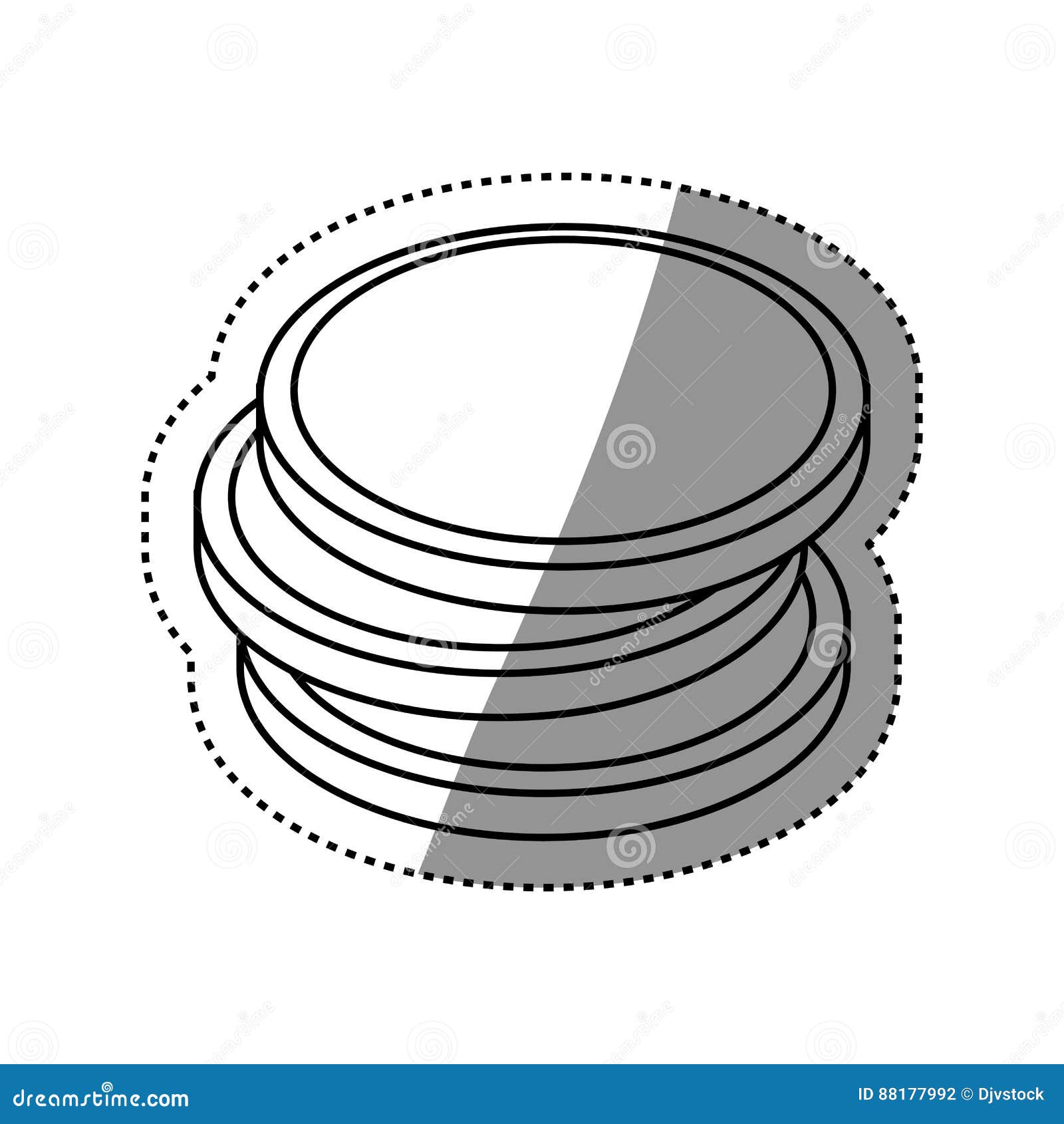 Blank coins isolated stock illustration. Illustration of economy - 88177992