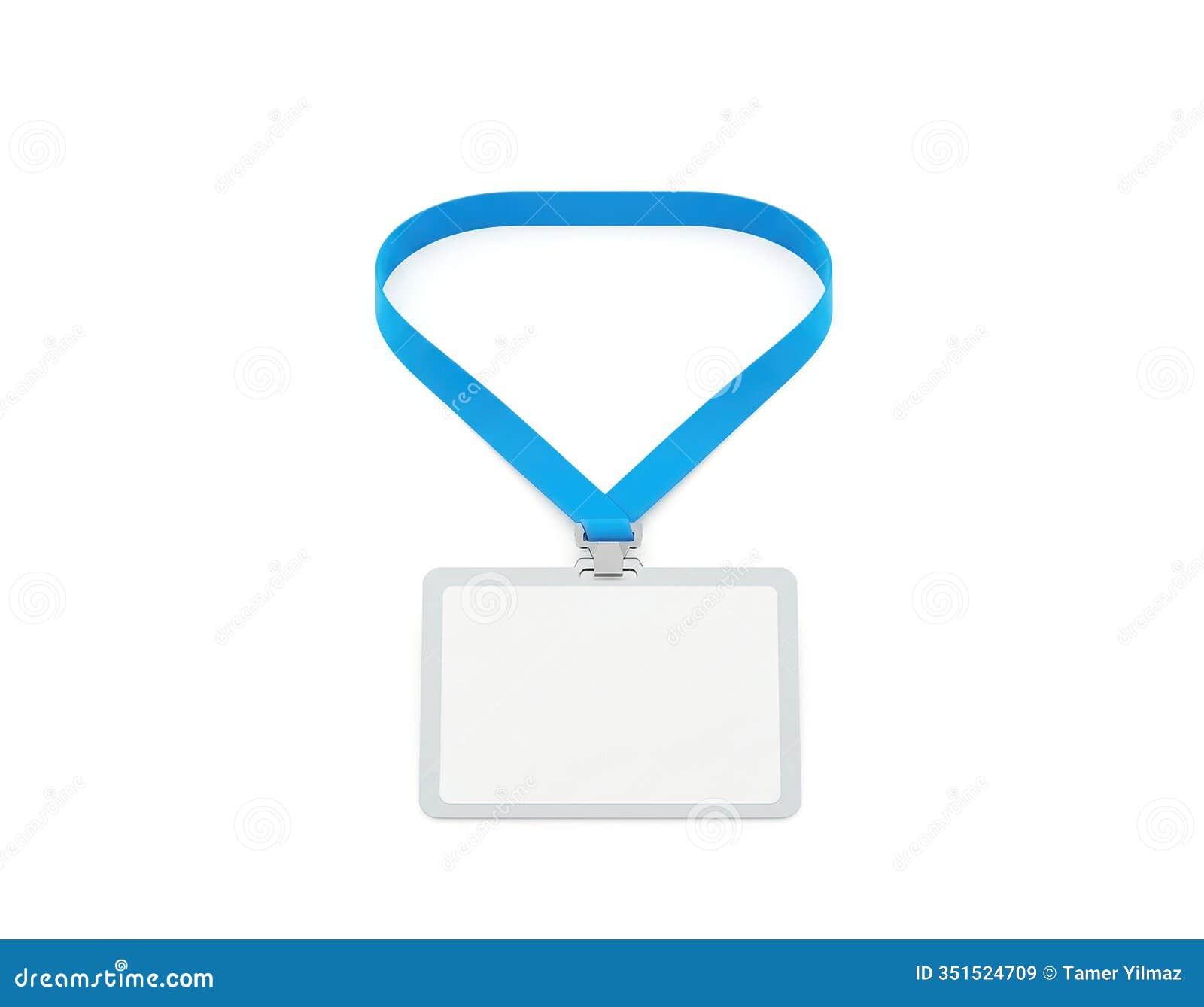 Blank Collar ID Card with Blue Neckband, Isolated on White Background ...