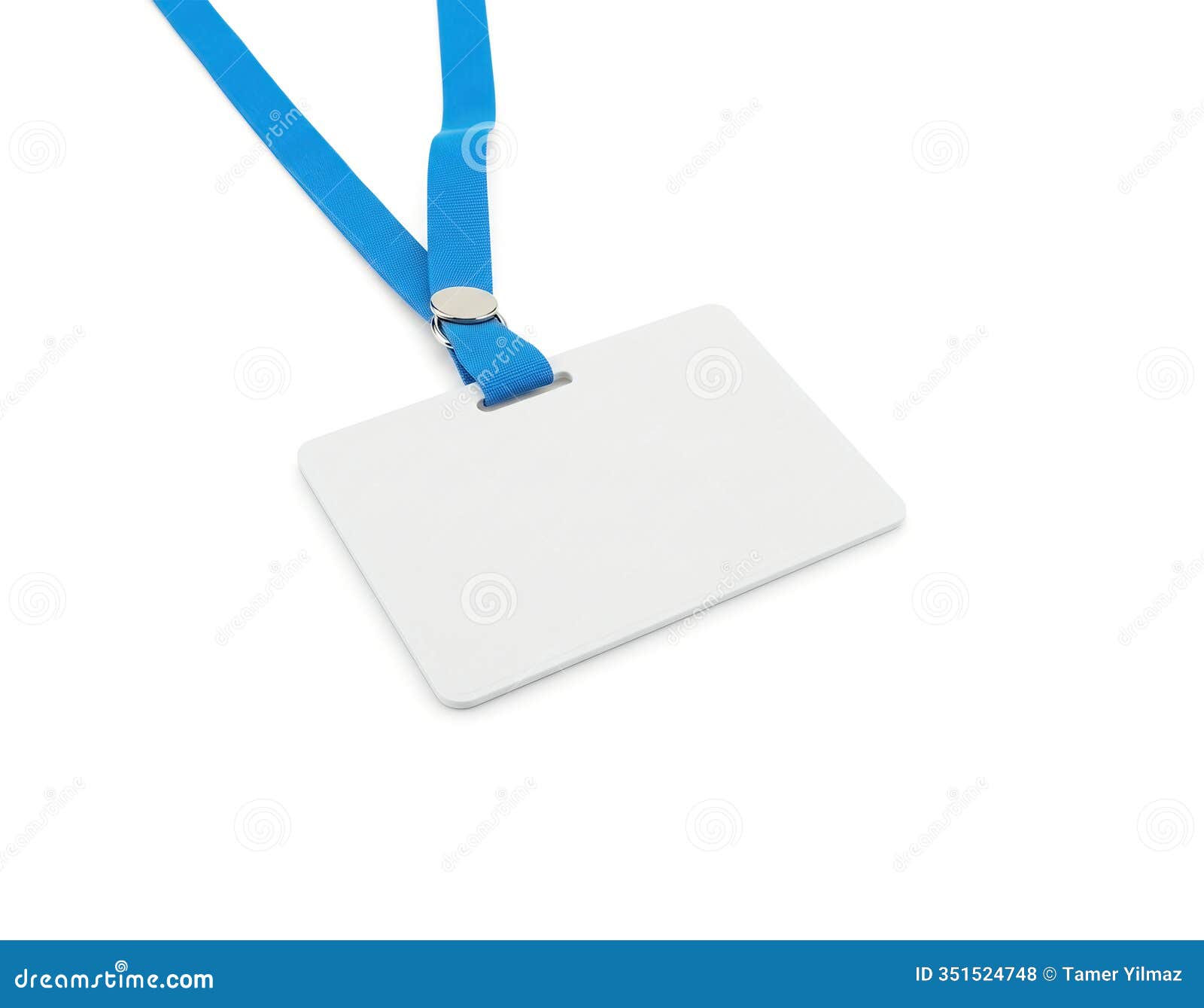 Blank Collar ID Card with Blue Neckband, Isolated on White Background ...