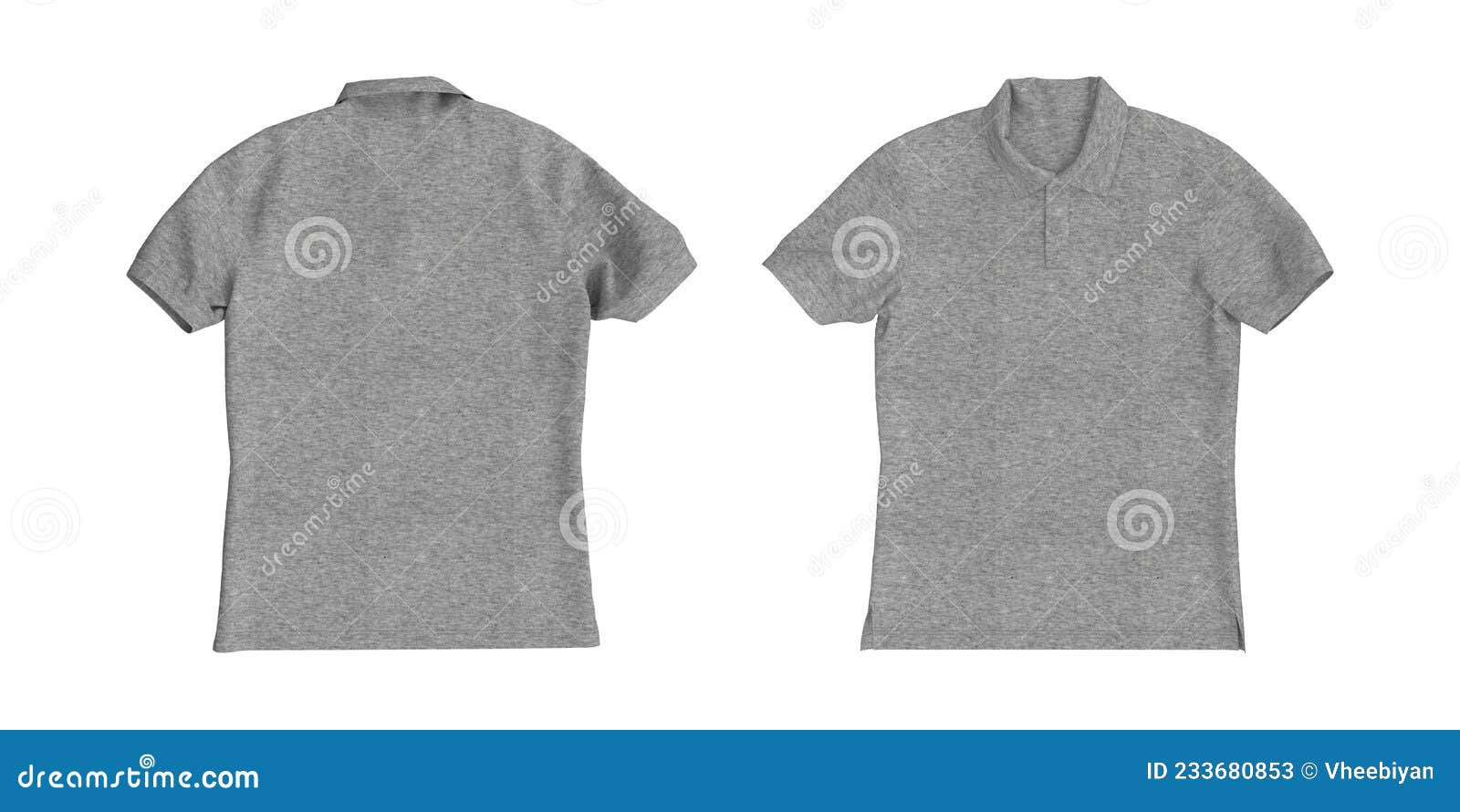 Blank Collared Shirt Mockup, Front and Back Views Stock Illustration ...