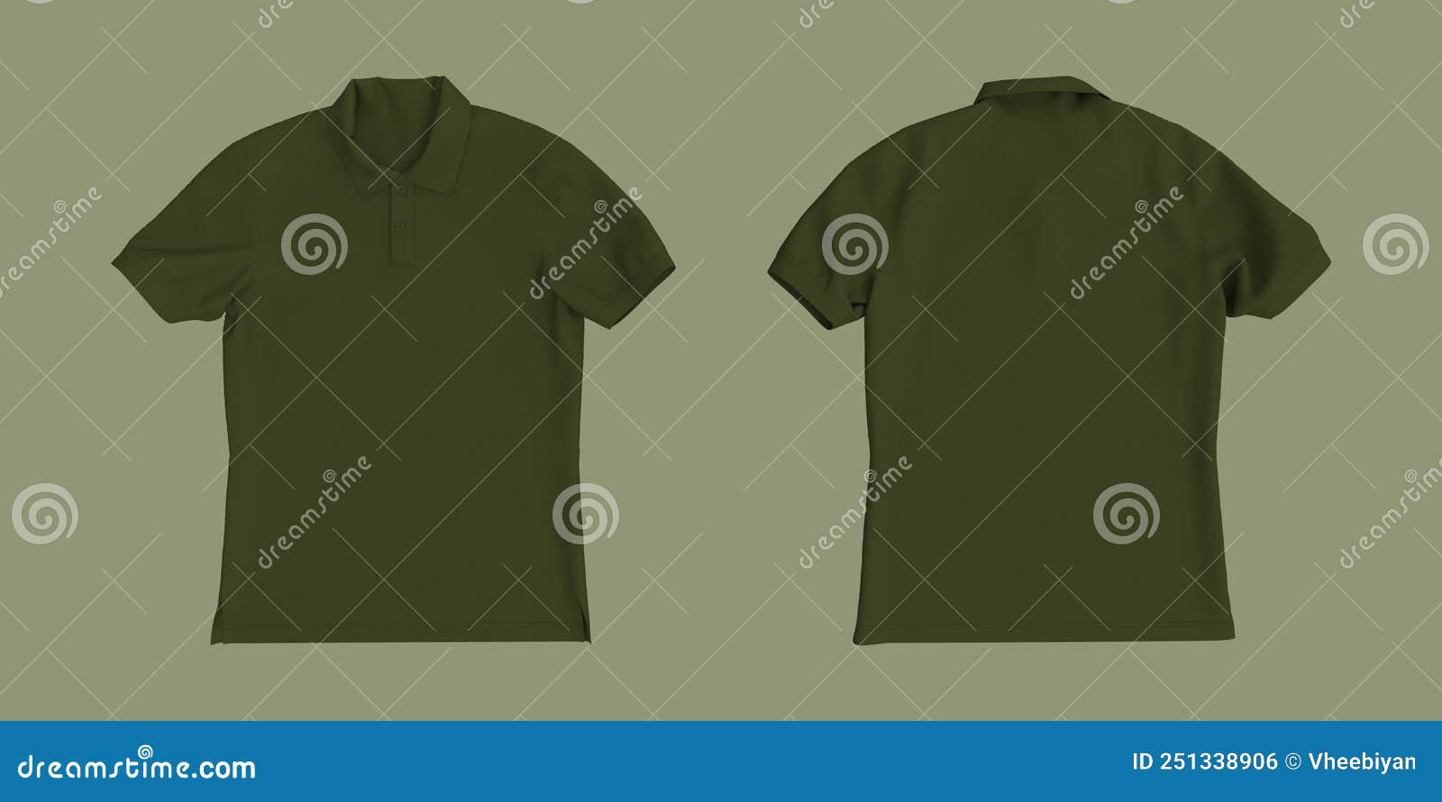 Blank Collared Shirt Mockup, Front and Back Views, Tee Design ...