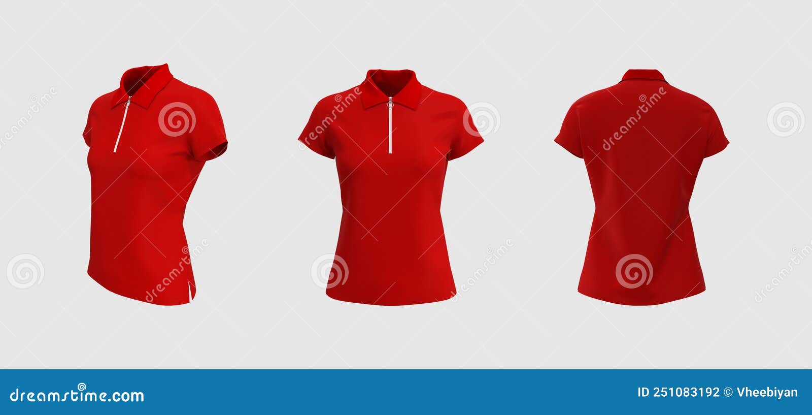 Blank Collared Shirt Mockup, Front, Side and Back Views, Tee Design ...