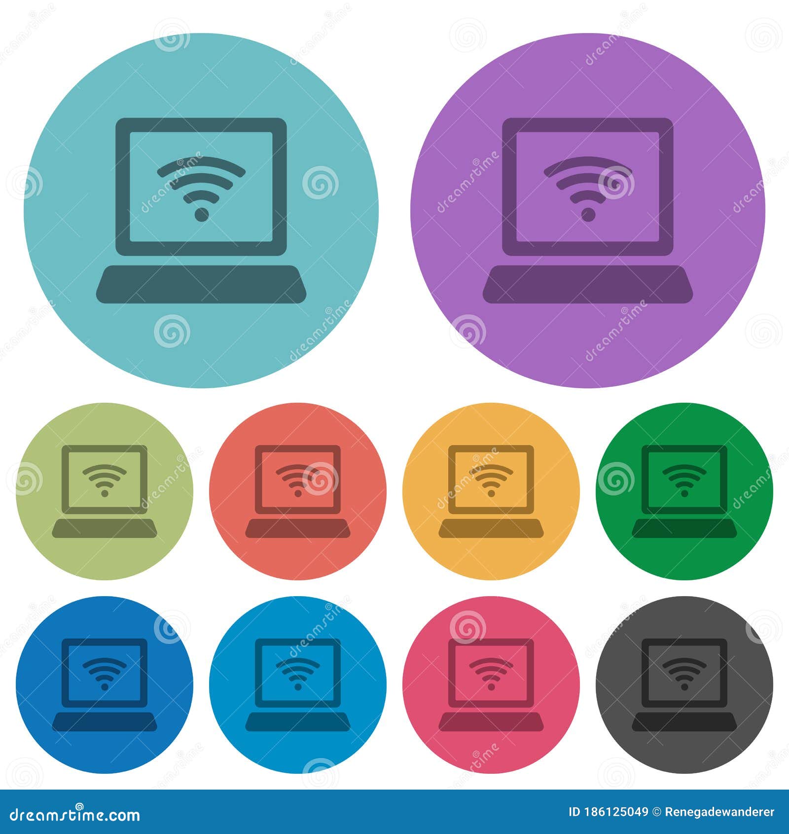Wi-fi 6 Wireless Flat Vector Icon Logo Set | CartoonDealer.com #192885457