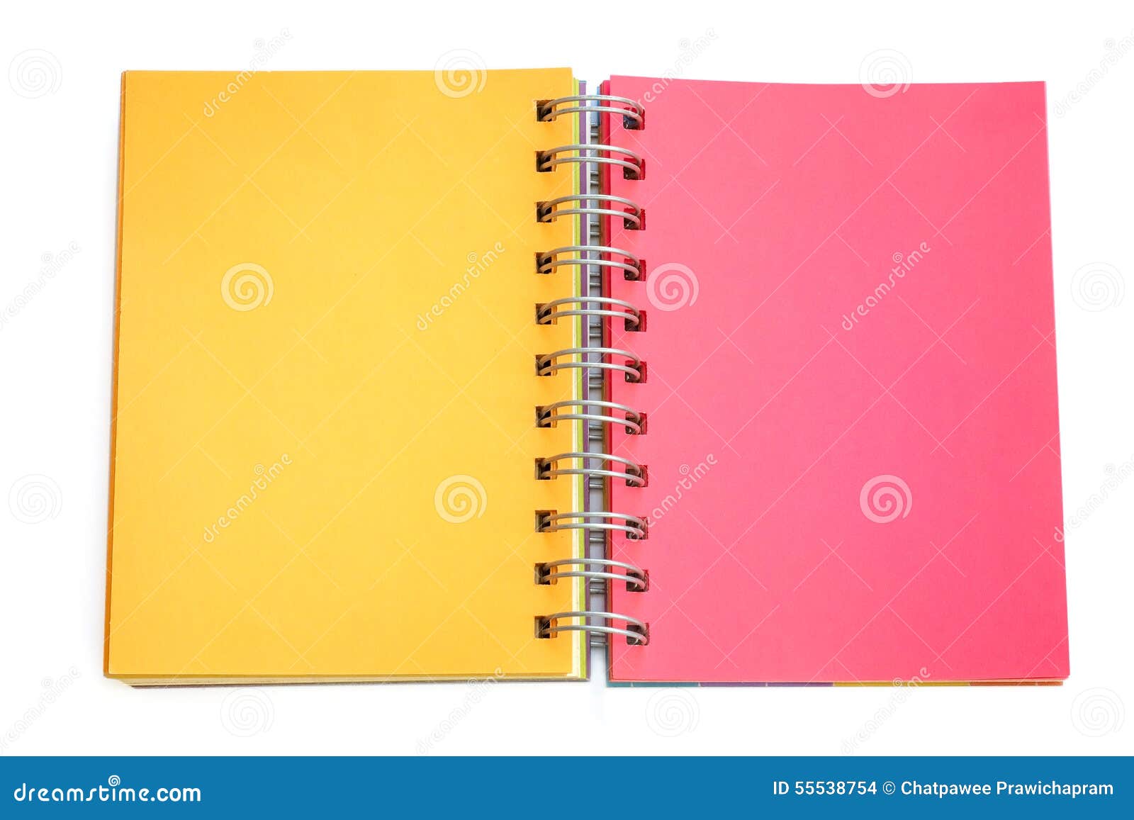 Blank Color Page of Notebook Stock Photo - Image of page, open: 55538754