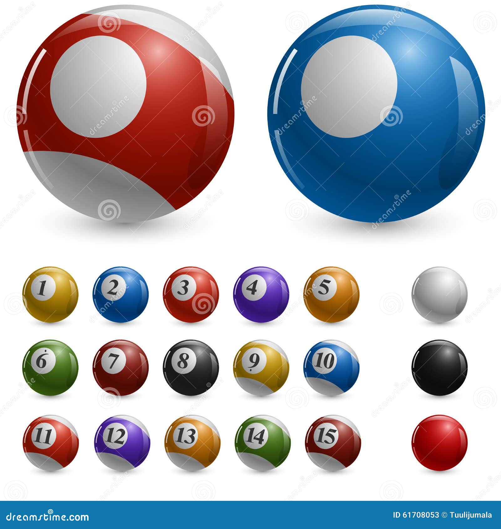 Blank Color Pool Balls Template Stock Vector - Illustration of ...