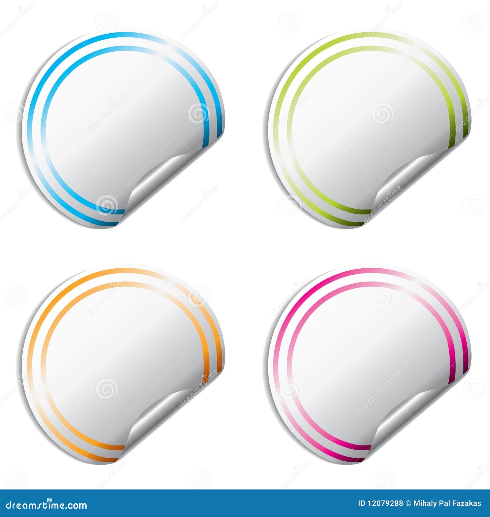 Blank color stickers stock vector. Illustration of metallic - 12079288