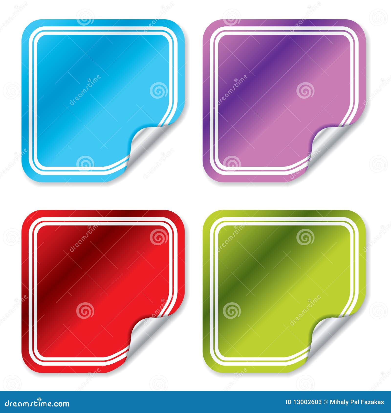 Blank color stickers 3 stock vector. Illustration of orange - 13002603