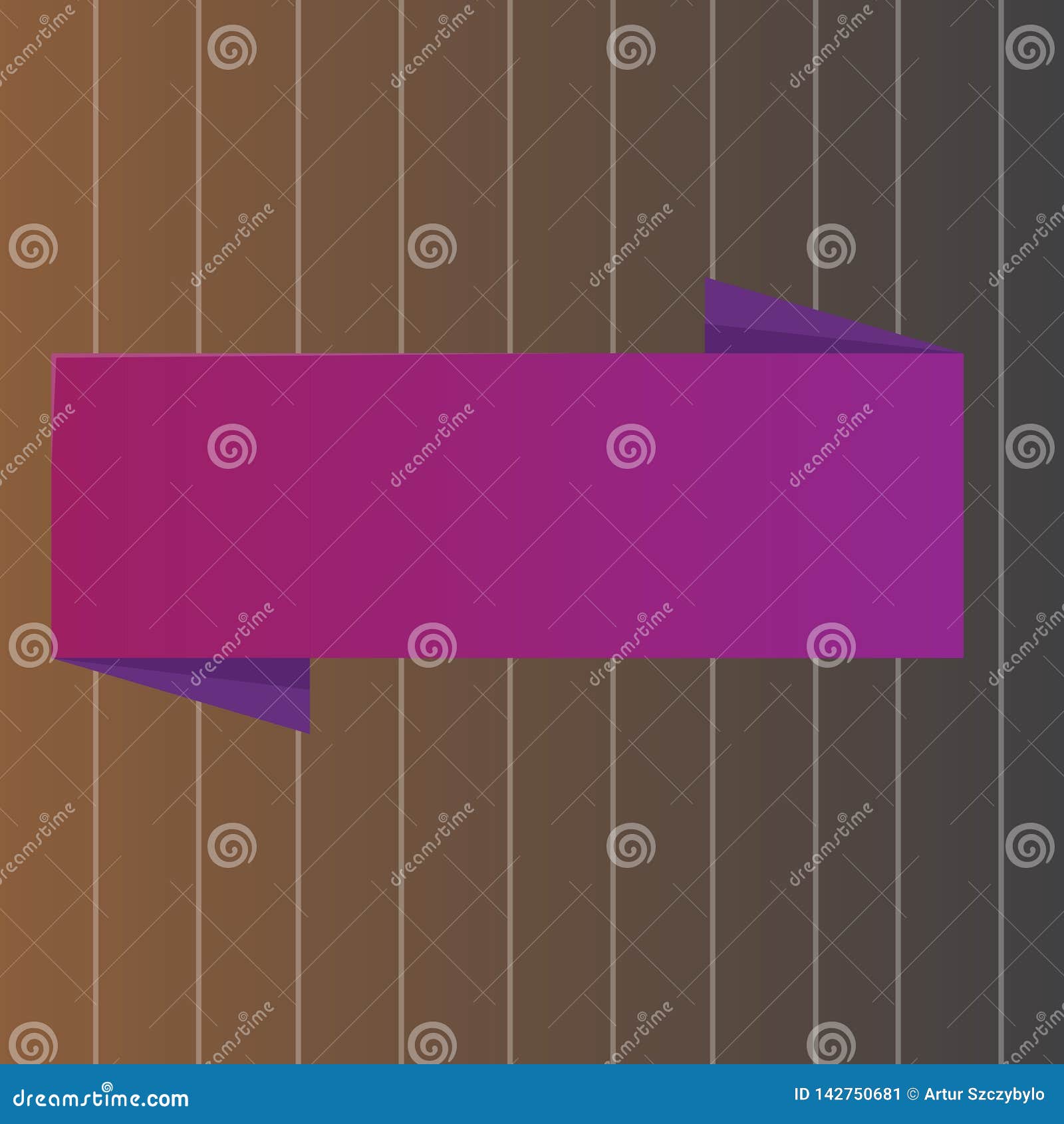 Blank Color Strip Folding Backwards at Both Ends. Horizontal Pleated ...