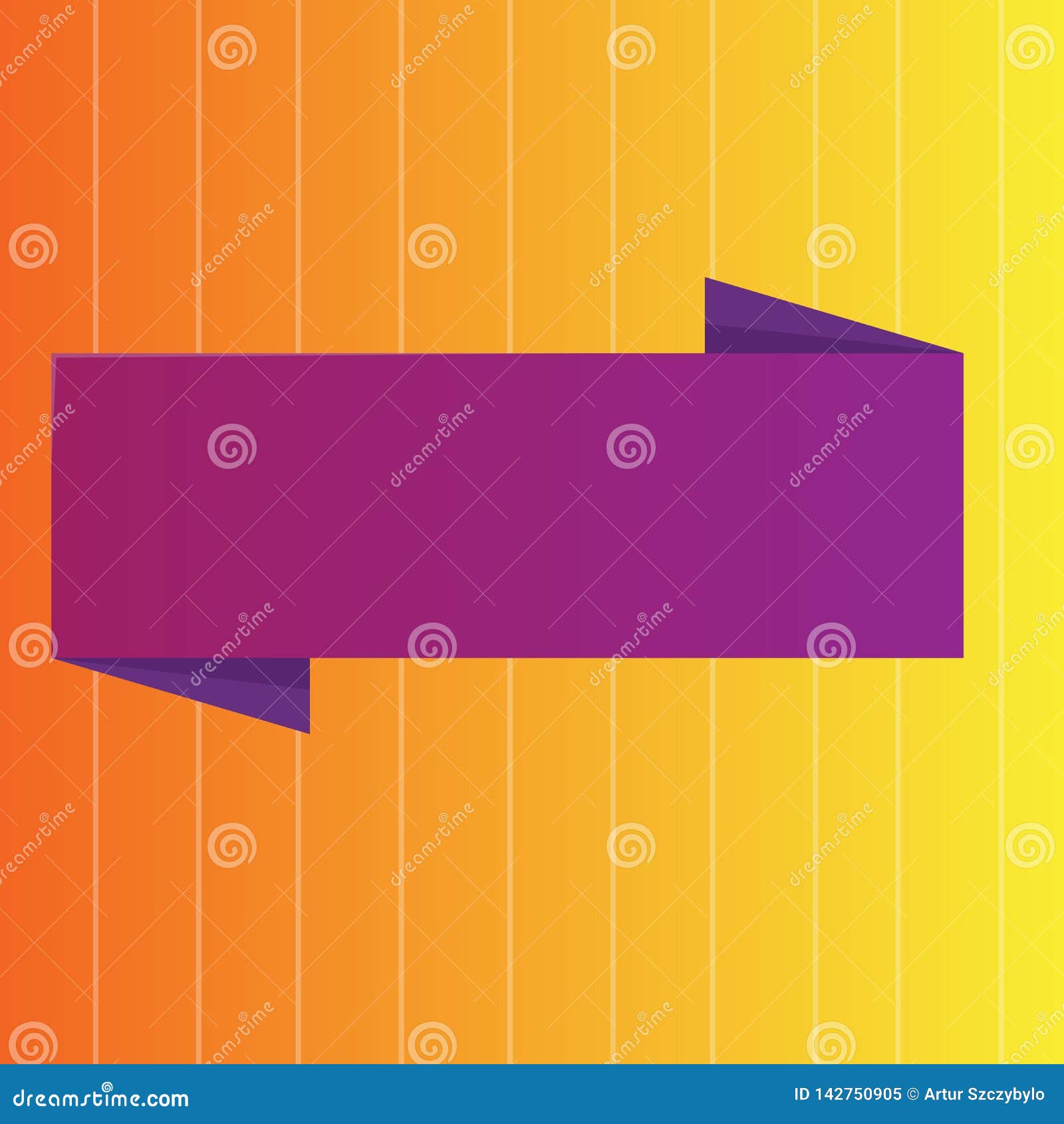 Blank Color Strip Folding Backwards at Both Ends. Horizontal Pleated ...