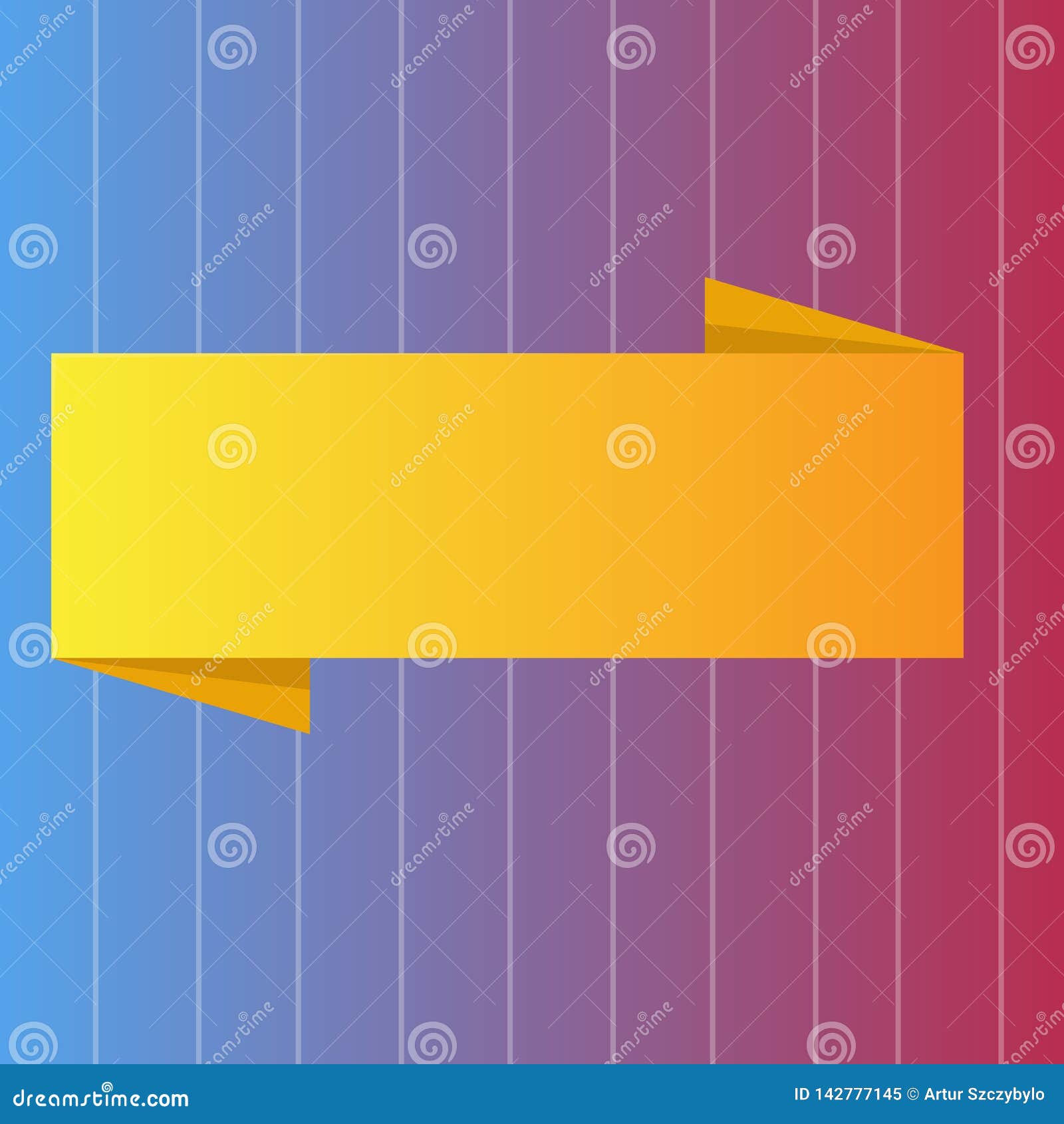 Blank Color Strip Folding Backwards at Both Ends. Horizontal Pleated ...