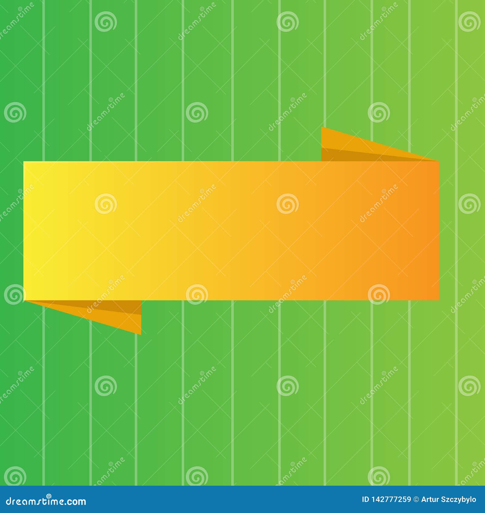 Blank Color Strip Folding Backwards at Both Ends. Horizontal Pleated ...