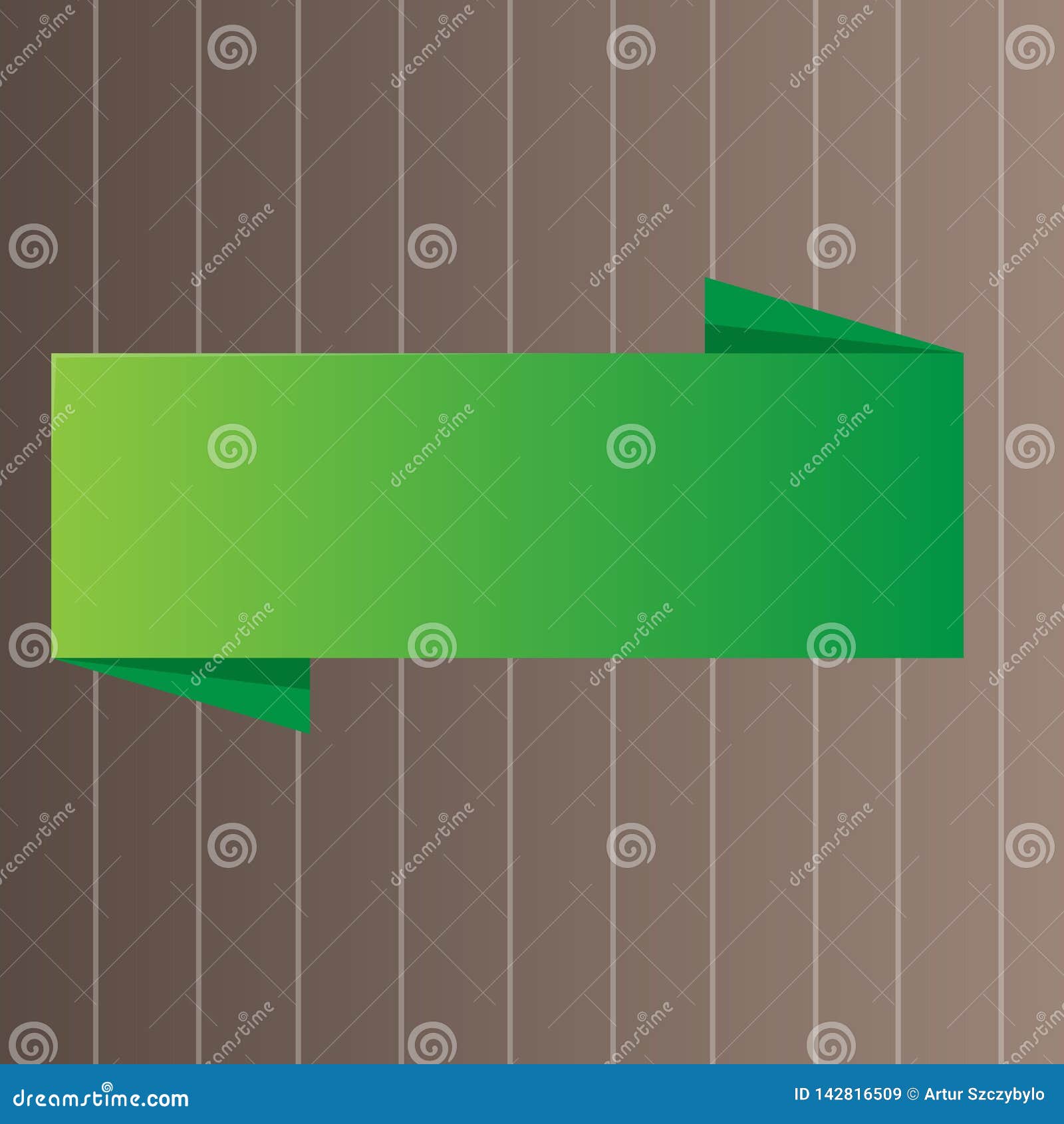 Blank Color Strip Folding Backwards at Both Ends. Horizontal Pleated ...