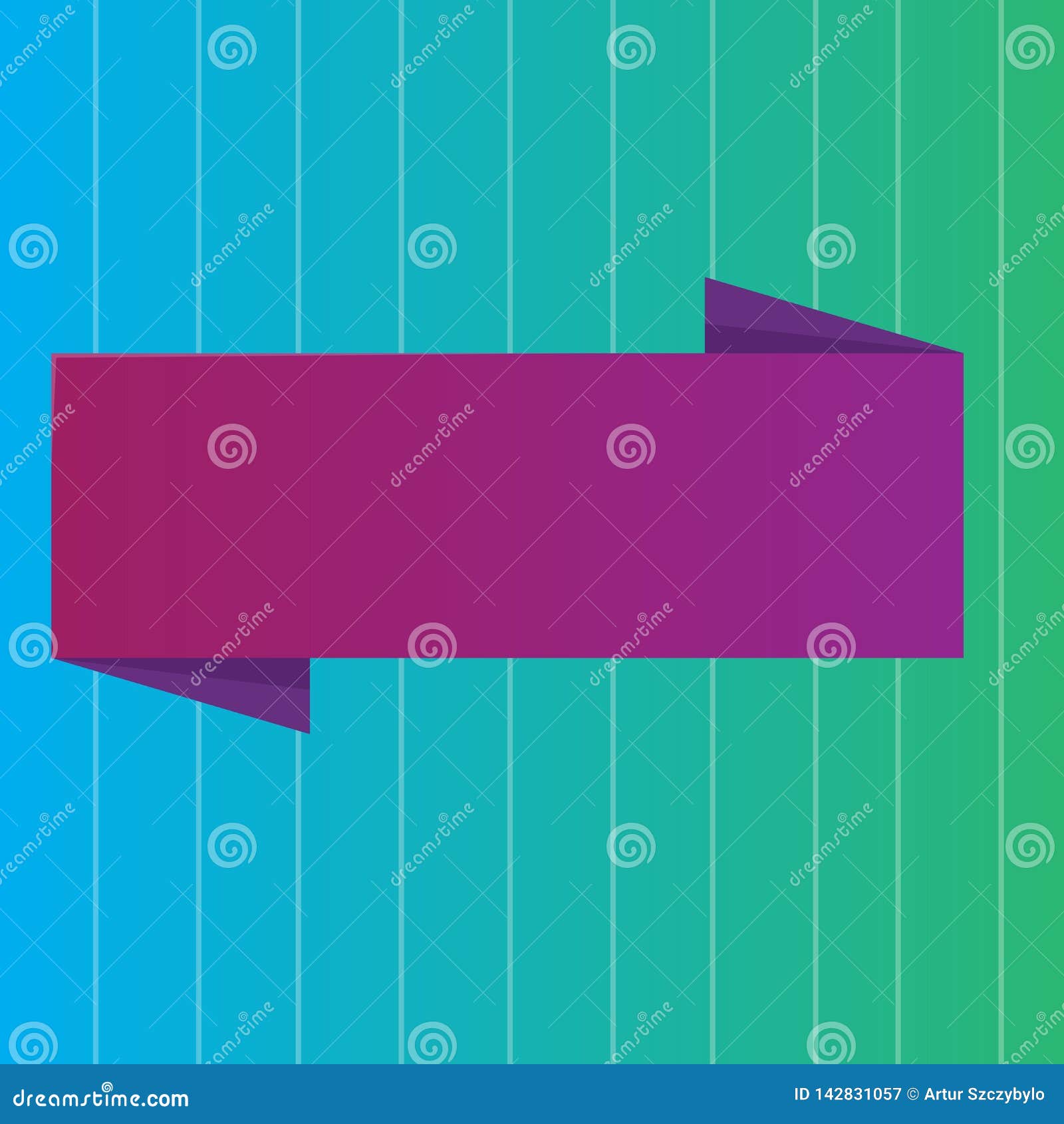 Blank Color Strip Folding Backwards at Both Ends. Horizontal Pleated ...