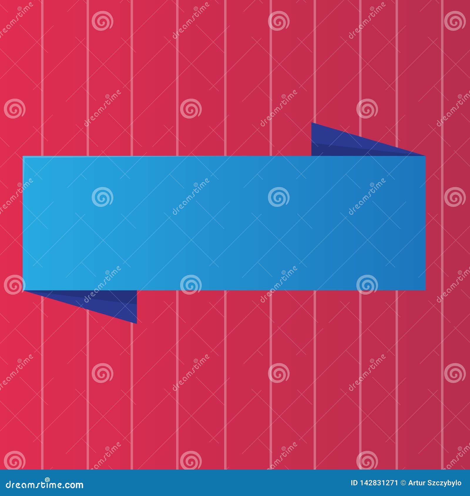 Blank Color Strip Folding Backwards at Both Ends. Horizontal Pleated ...