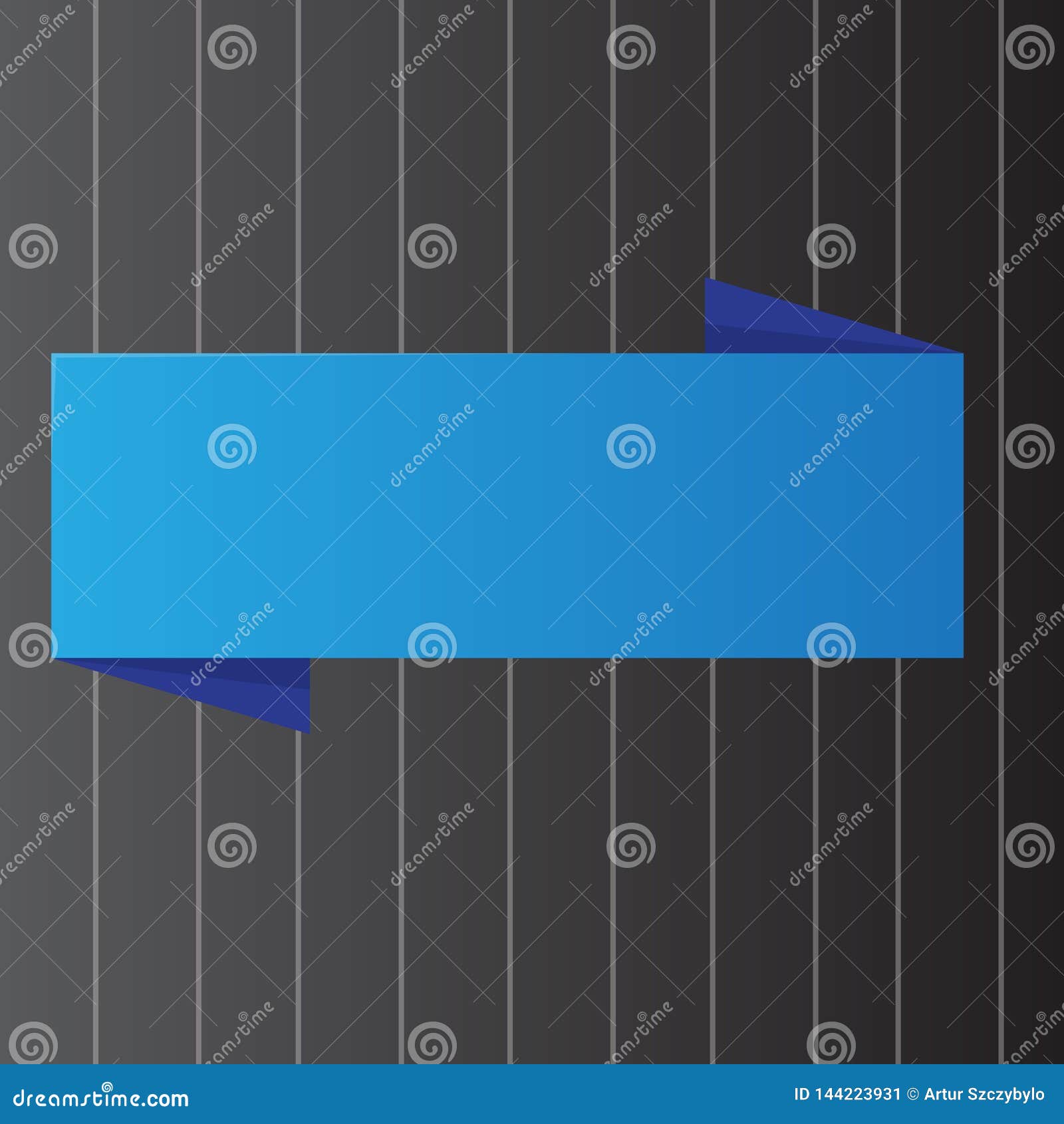 Blank Color Strip Folding Backwards at Both Ends. Horizontal Pleated ...