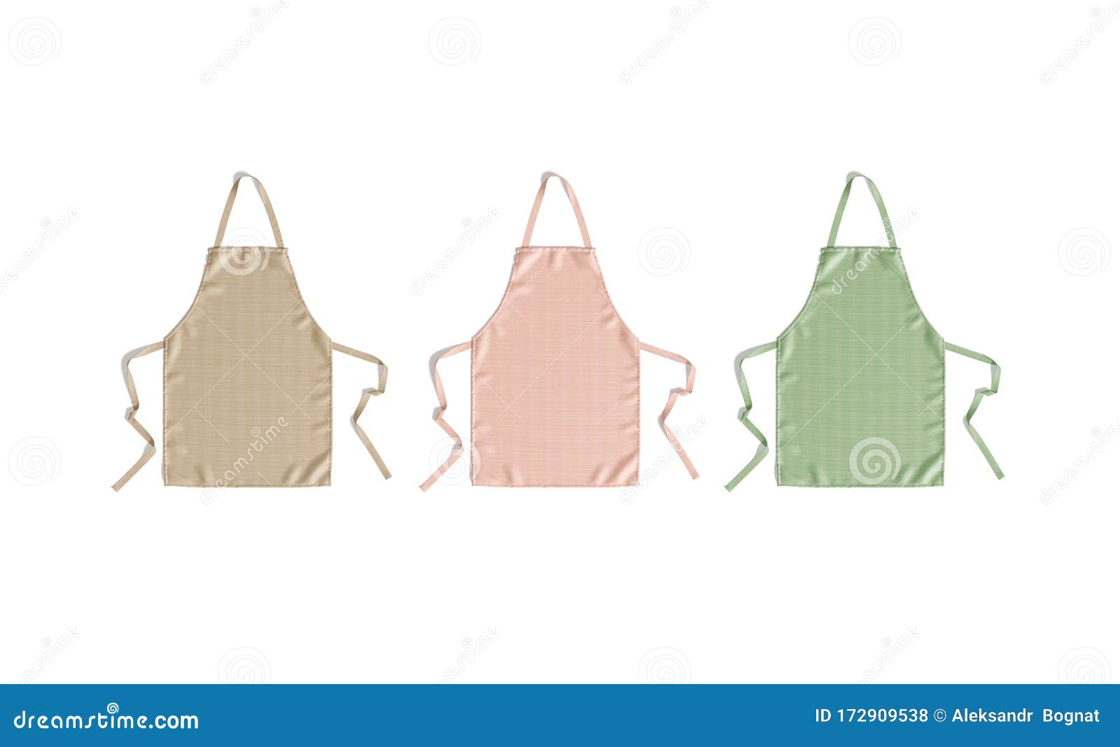 Blank Colored Apron with Strap Mock Up Set, Top View Stock Illustration ...