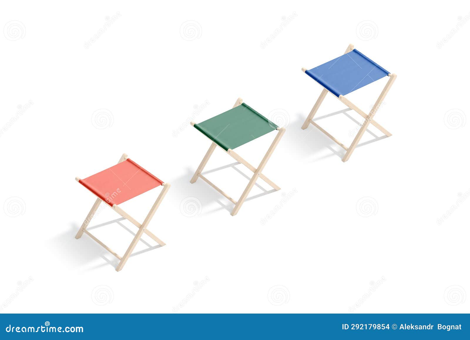 Blank Colored Camp Folding Stool Mockup, Half-turned View Stock ...