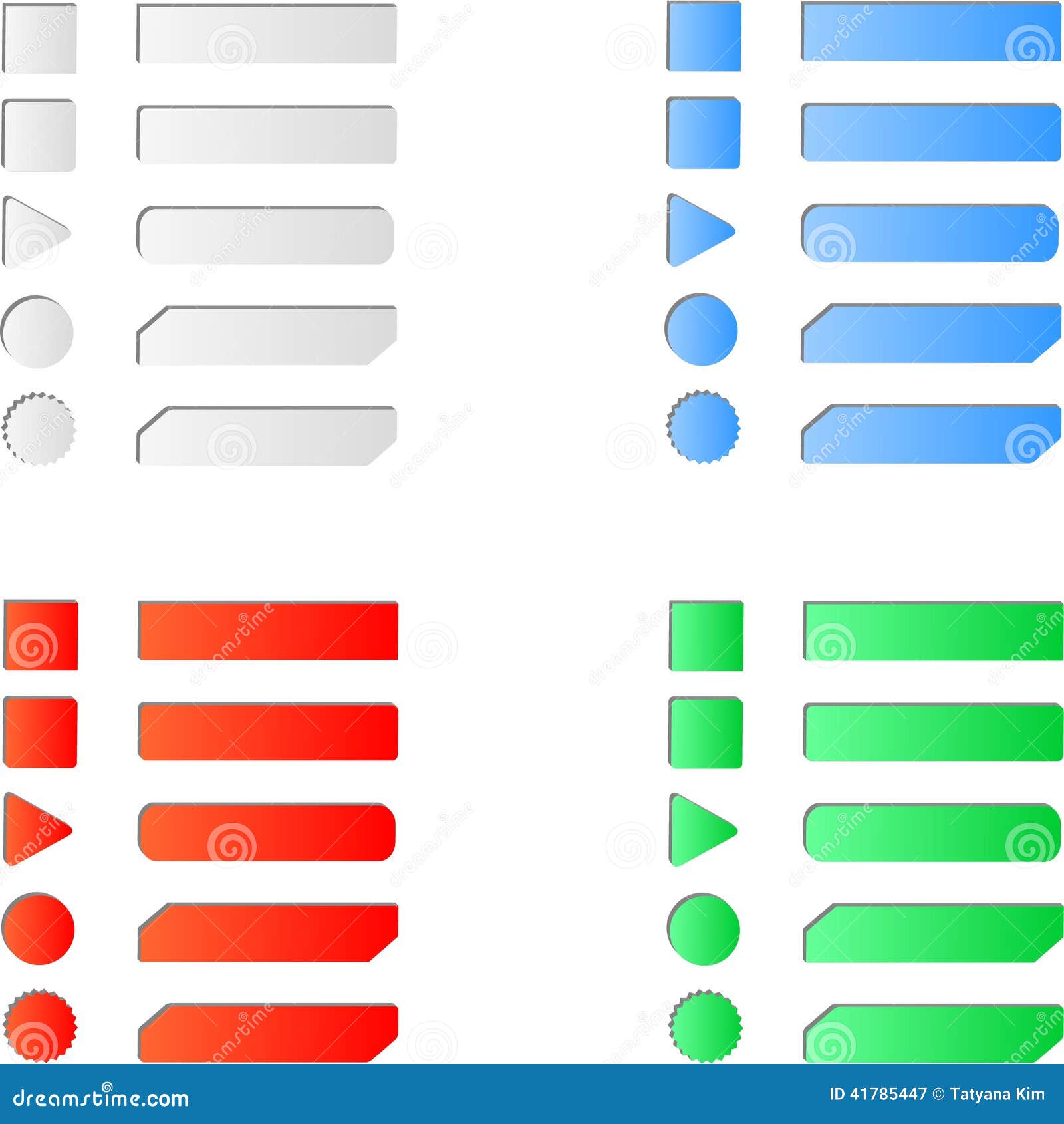 Blank Colored Internet Web Button Set. Stock Illustration ...