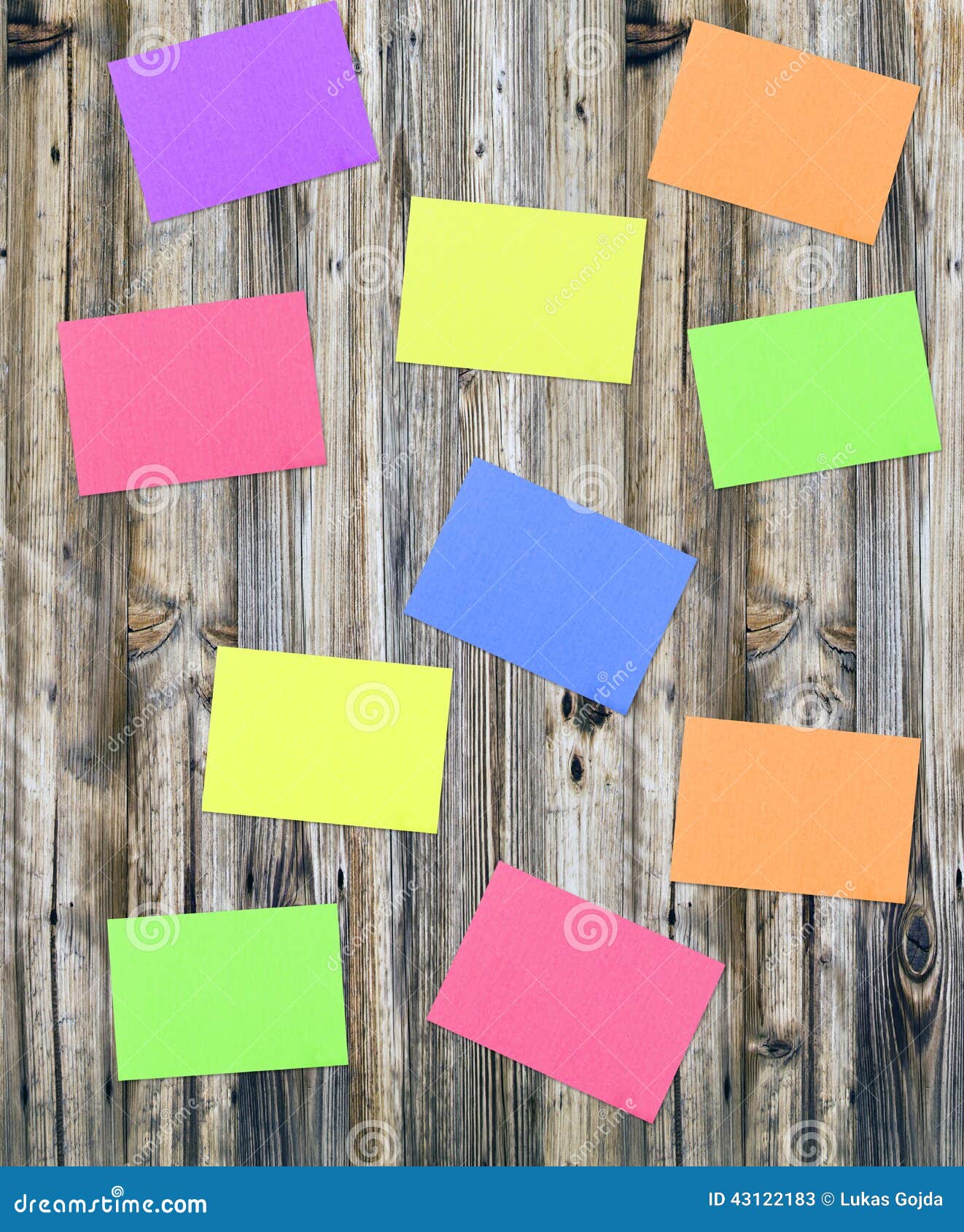 Blank Colored Notice Papers Stock Image - Image of closeup, board: 43122183