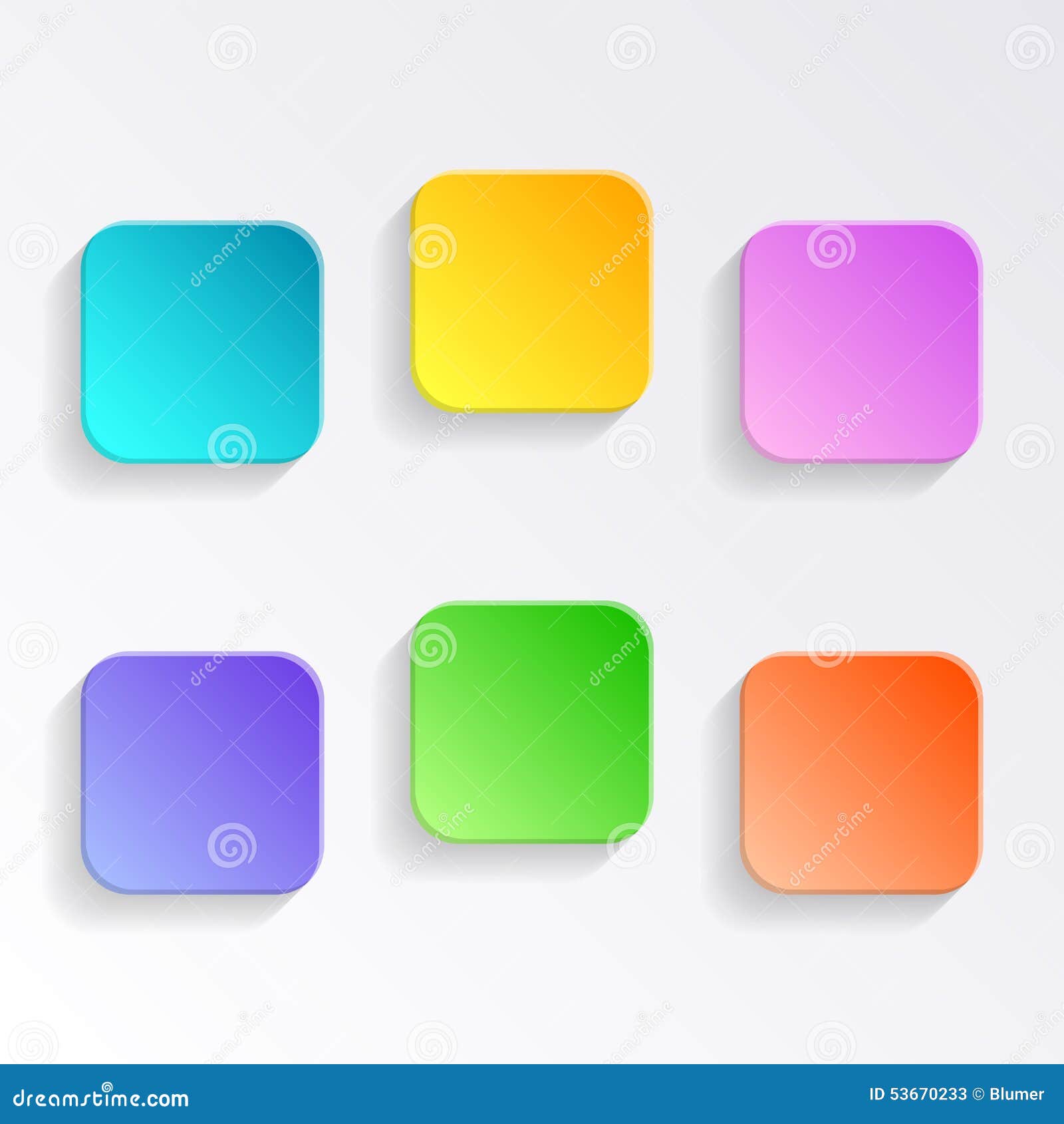 Blank colorful buttons stock vector. Illustration of pictogram - 53670233