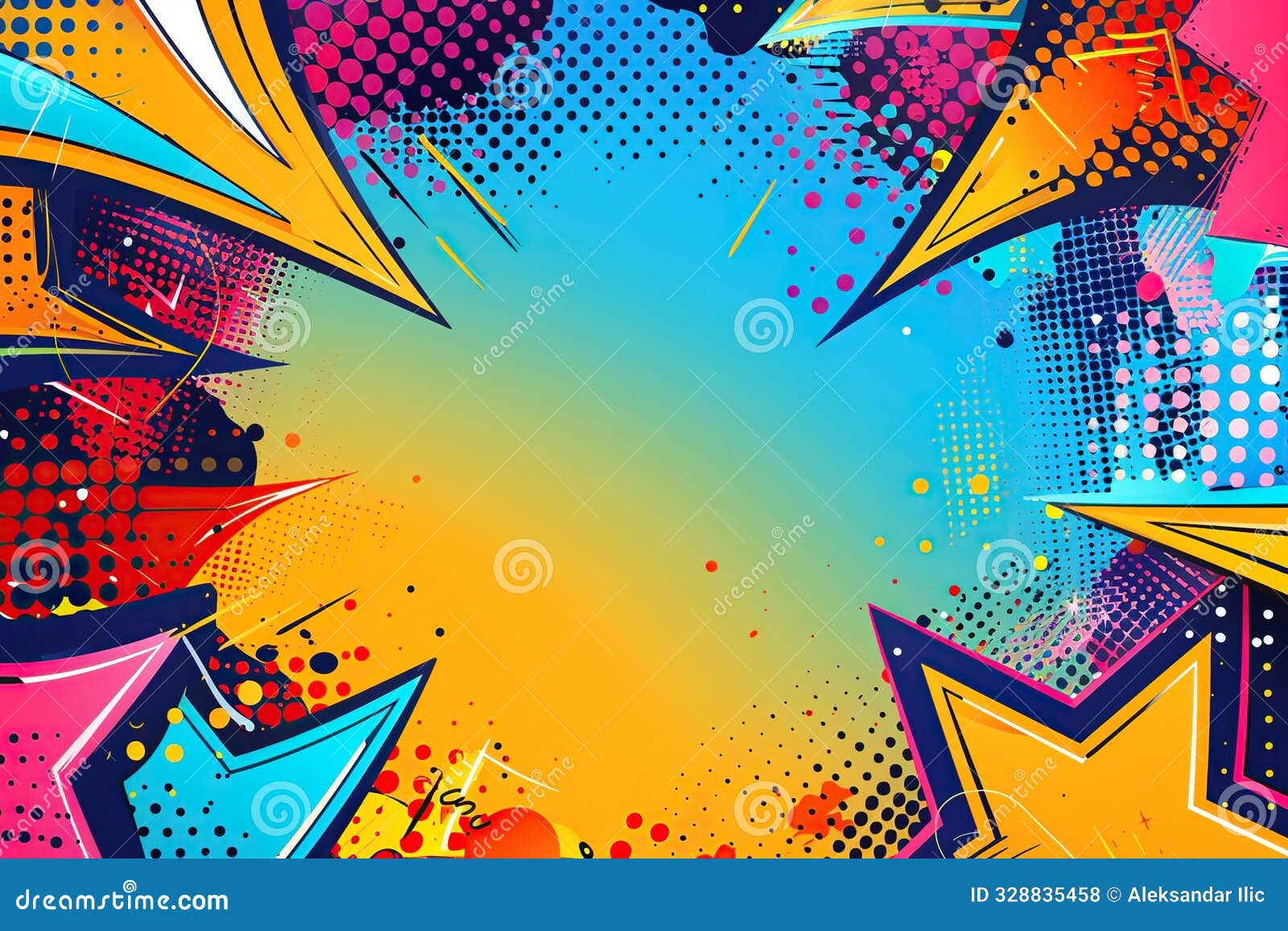 Blank Colorful Comic Abstract Background Template. Ai Generative Stock ...