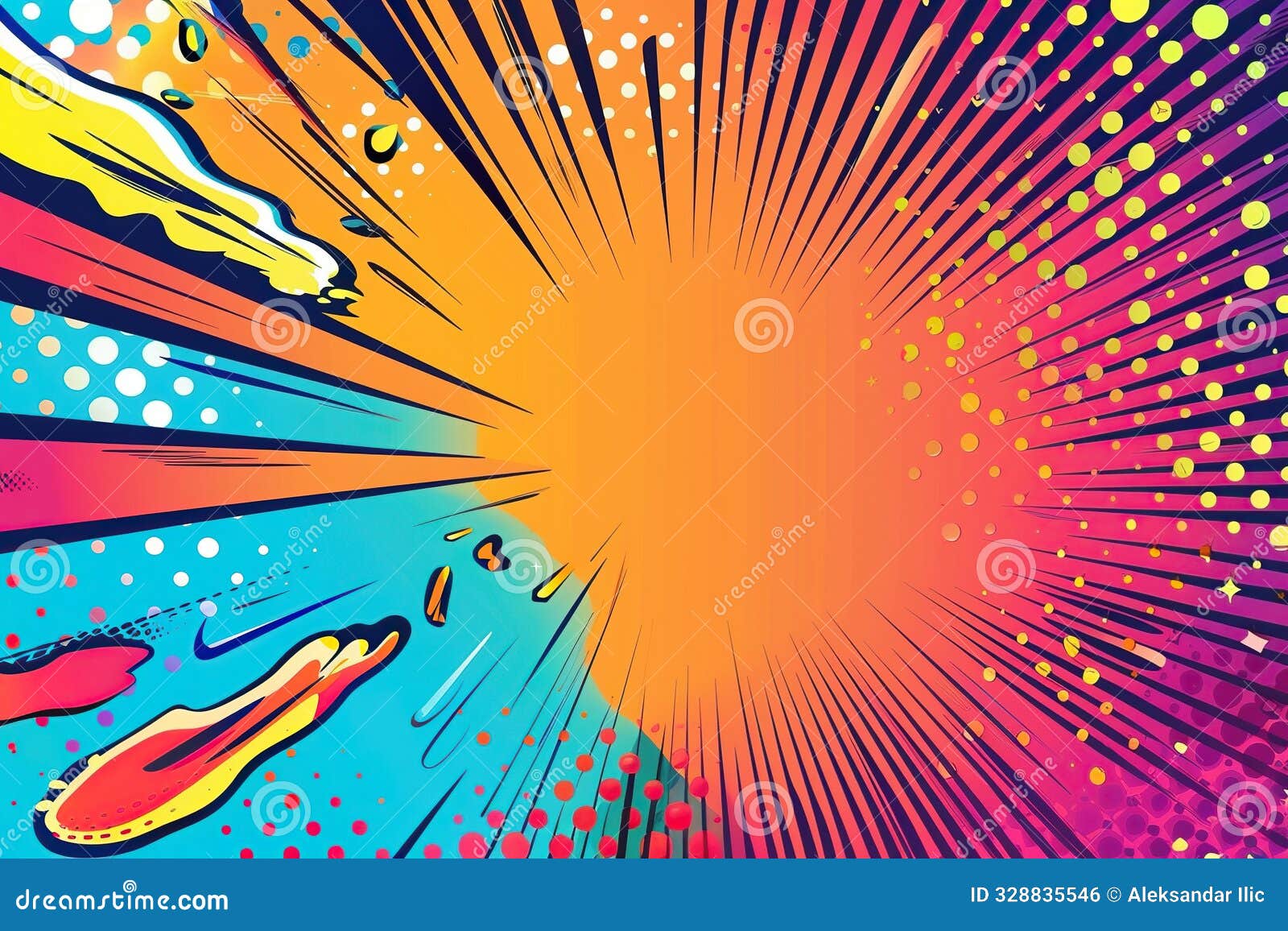 Blank Colorful Comic Abstract Background Template. Ai Generative Stock ...