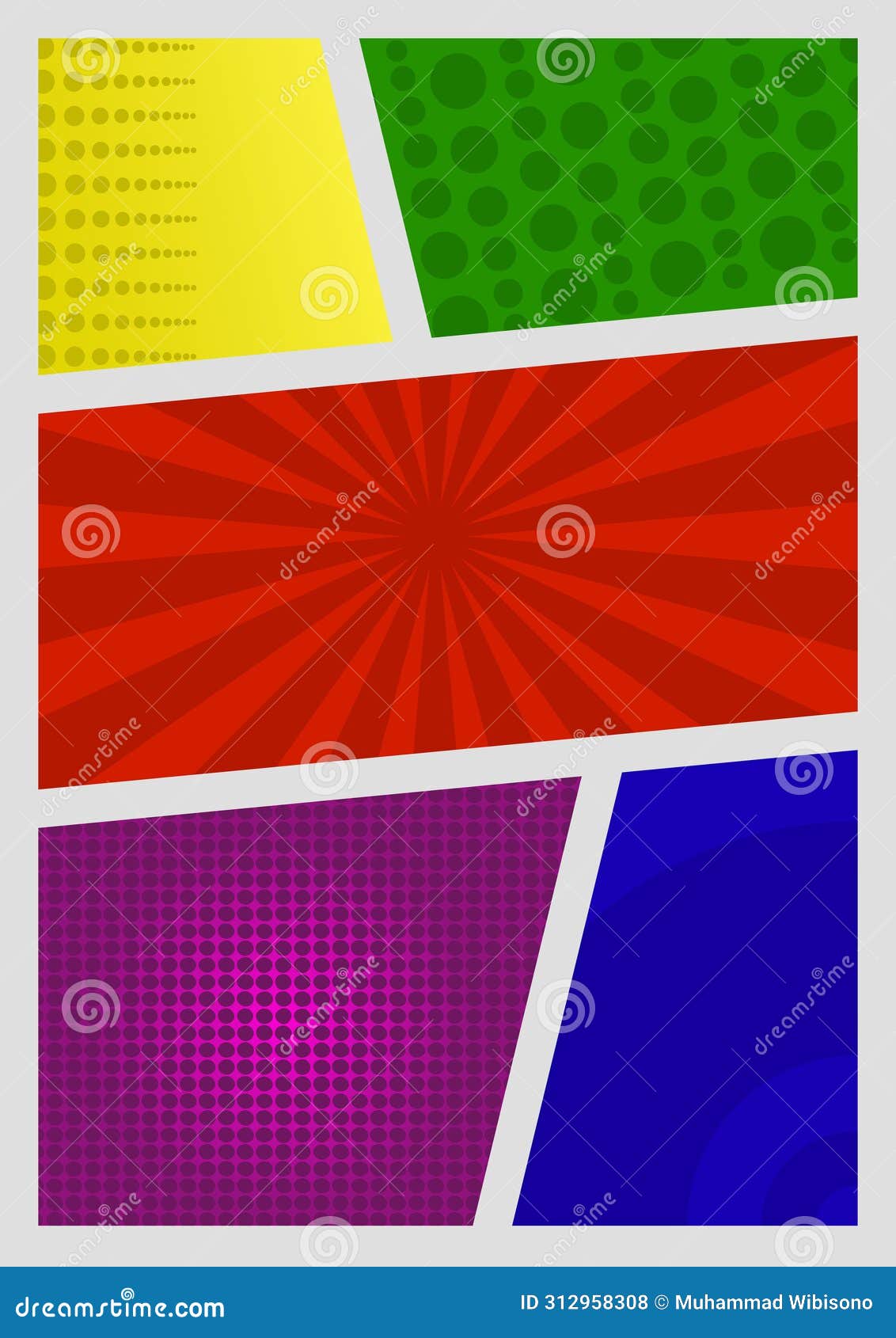 Blank Colorful Comic Page Background Stock Vector - Illustration of ...