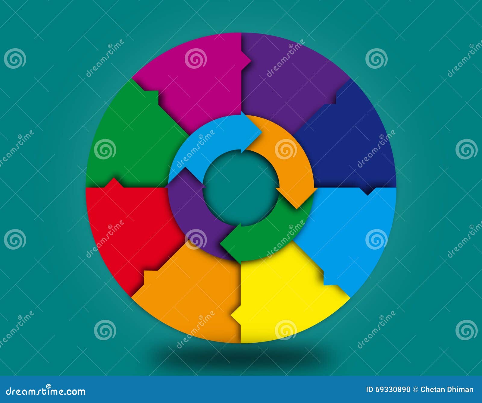 Blank Colorful Info Graphic Wheel and Arrows Stock Vector ...