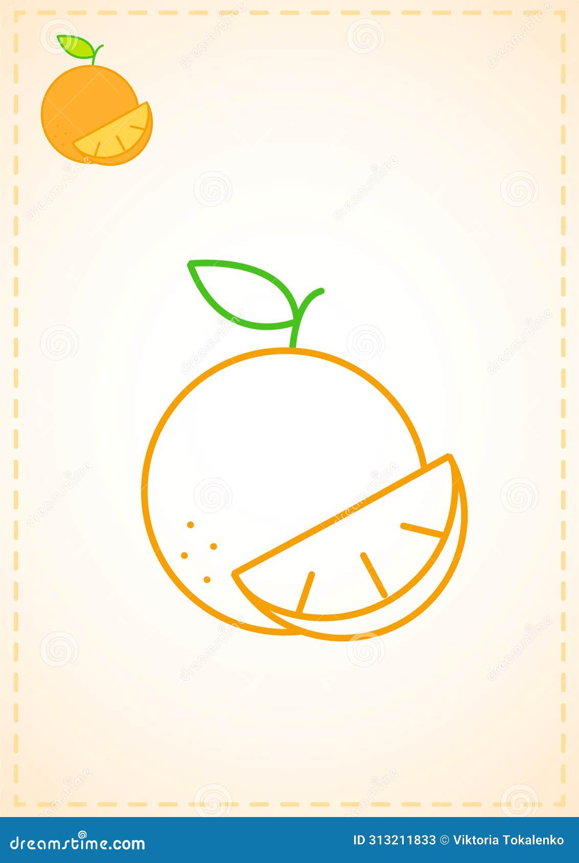 Blank Coloring Page Orange Fruit Vegetables Color Layout Illustration ...