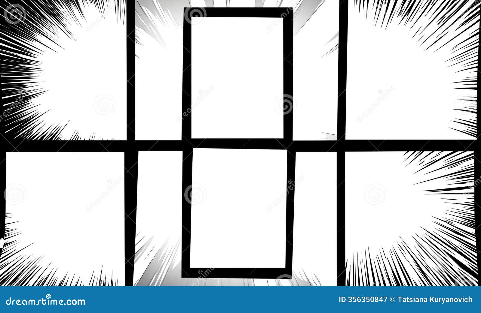 Blank Comic Panels, Empty Frames, Manga Style, Dynamic Layout, Ready ...