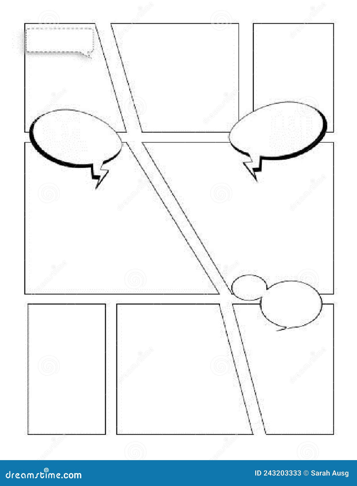 Blank comic paper for kids stock illustration. Illustration of drawing ...