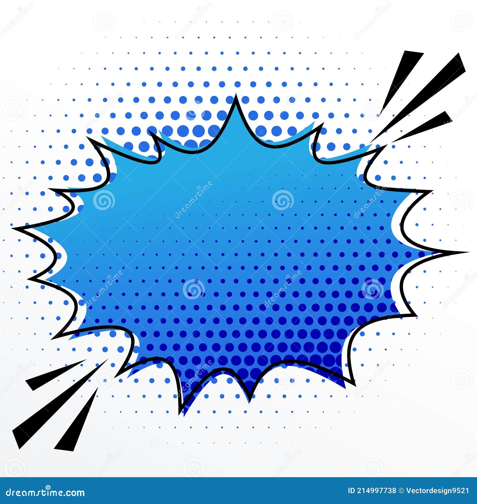 Blank Comic Speech Burst Bubble with Halftone Effect Stock Vector - Illustration of speech ...
