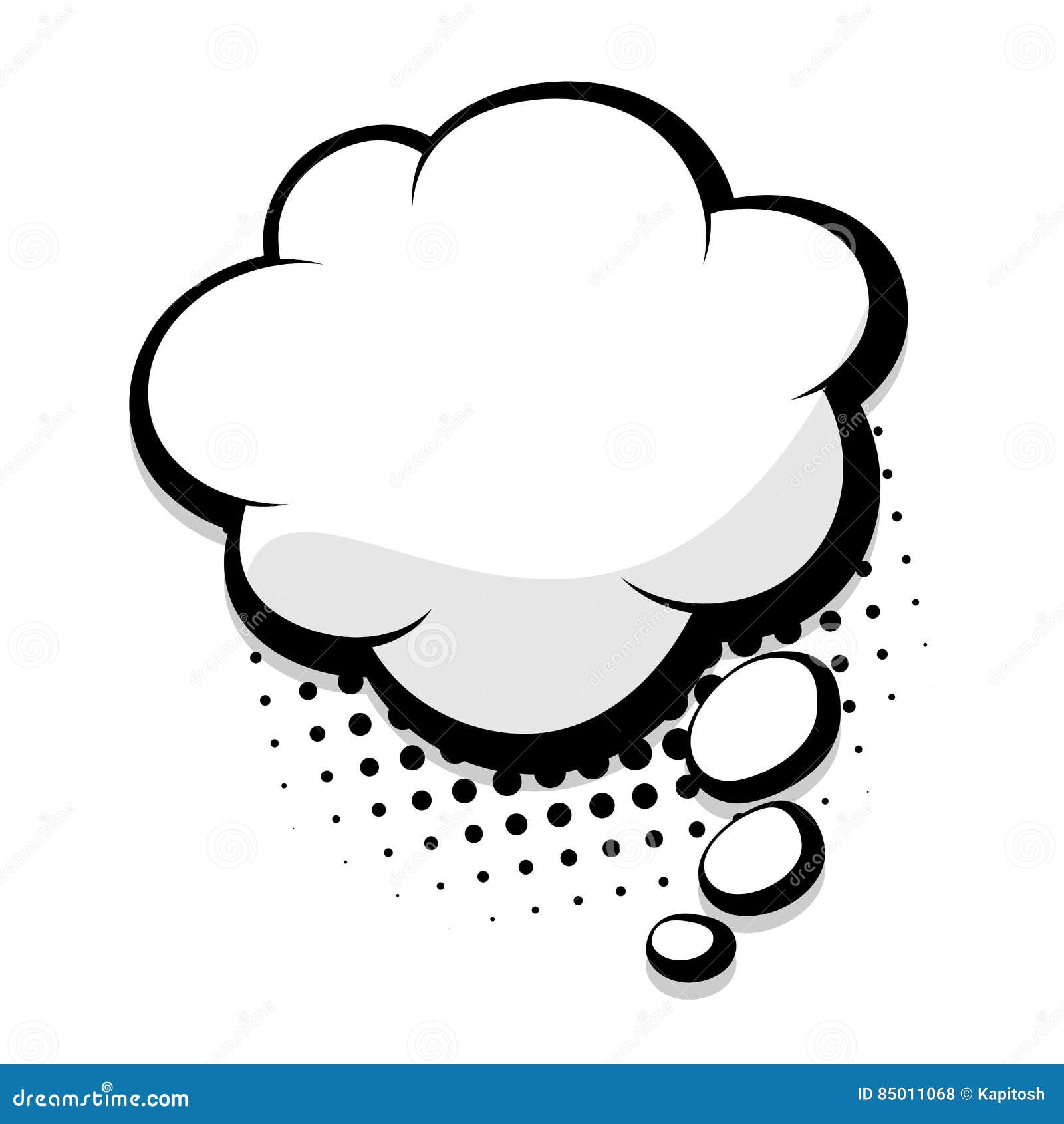 Blank Comic Speech Cloud Bubble Stock Vector - Illustration of message ...