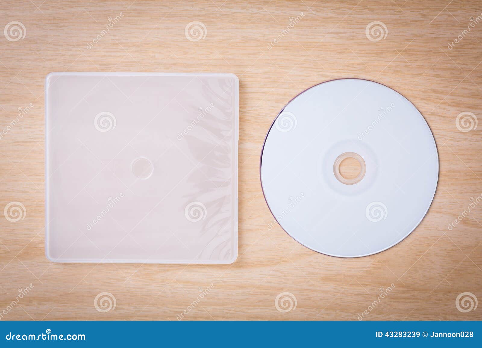 Blank Compact Disc with Cover on Wood Stock Image - Image of disk ...