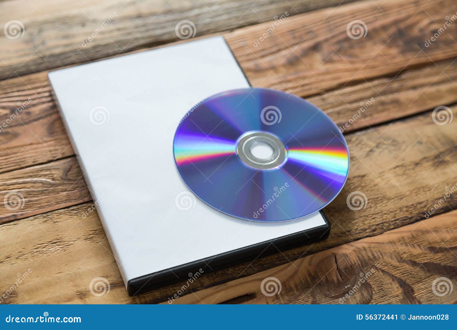 Blank Compact Disc with Cover on Wood Background Stock Image - Image of ...