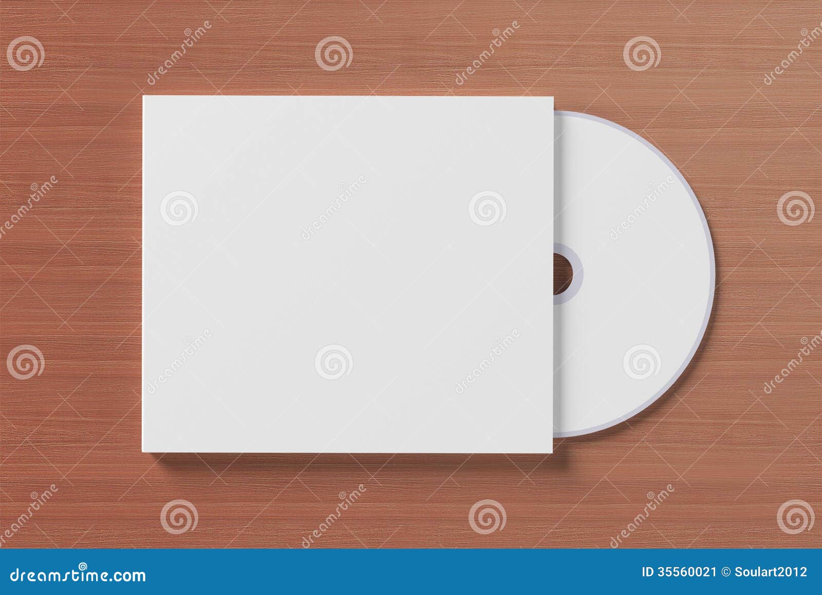 Blank Compact Disk Cover on Wooden Background Stock Image - Image of ...