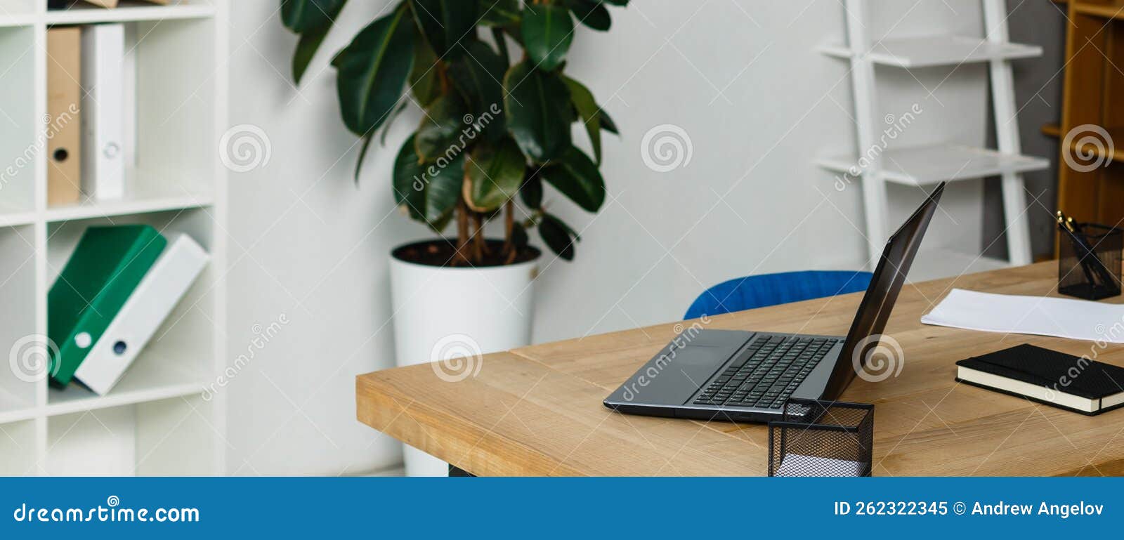 Blank Computer Desktop with Keyboard, Diary and Other Accesories on ...