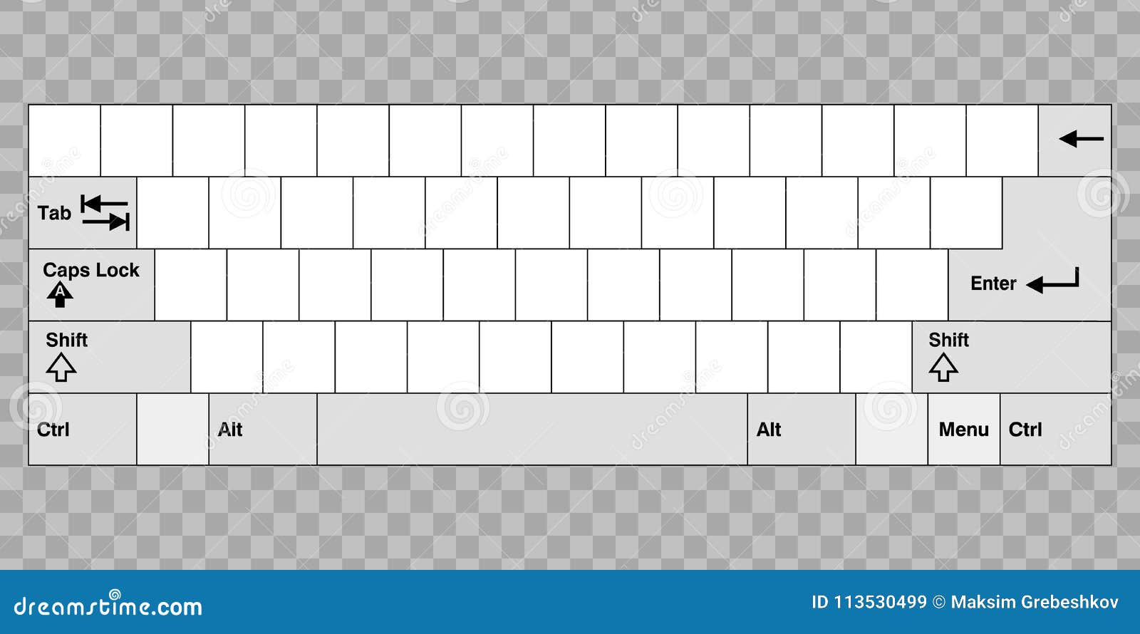 Blank Computer keyboard stock vector. Illustration of computer - 113530499
