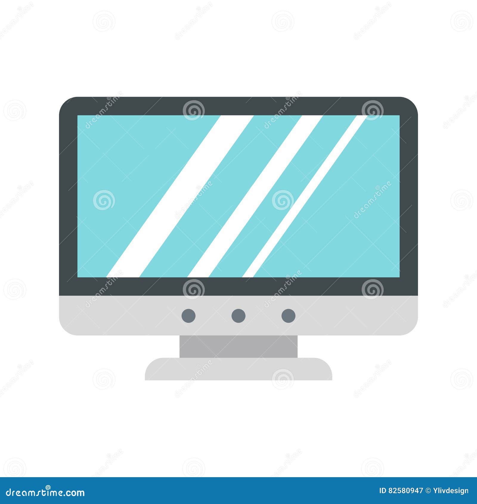 Blank Computer Monitor Icon, Flat Style Stock Vector - Illustration of ...
