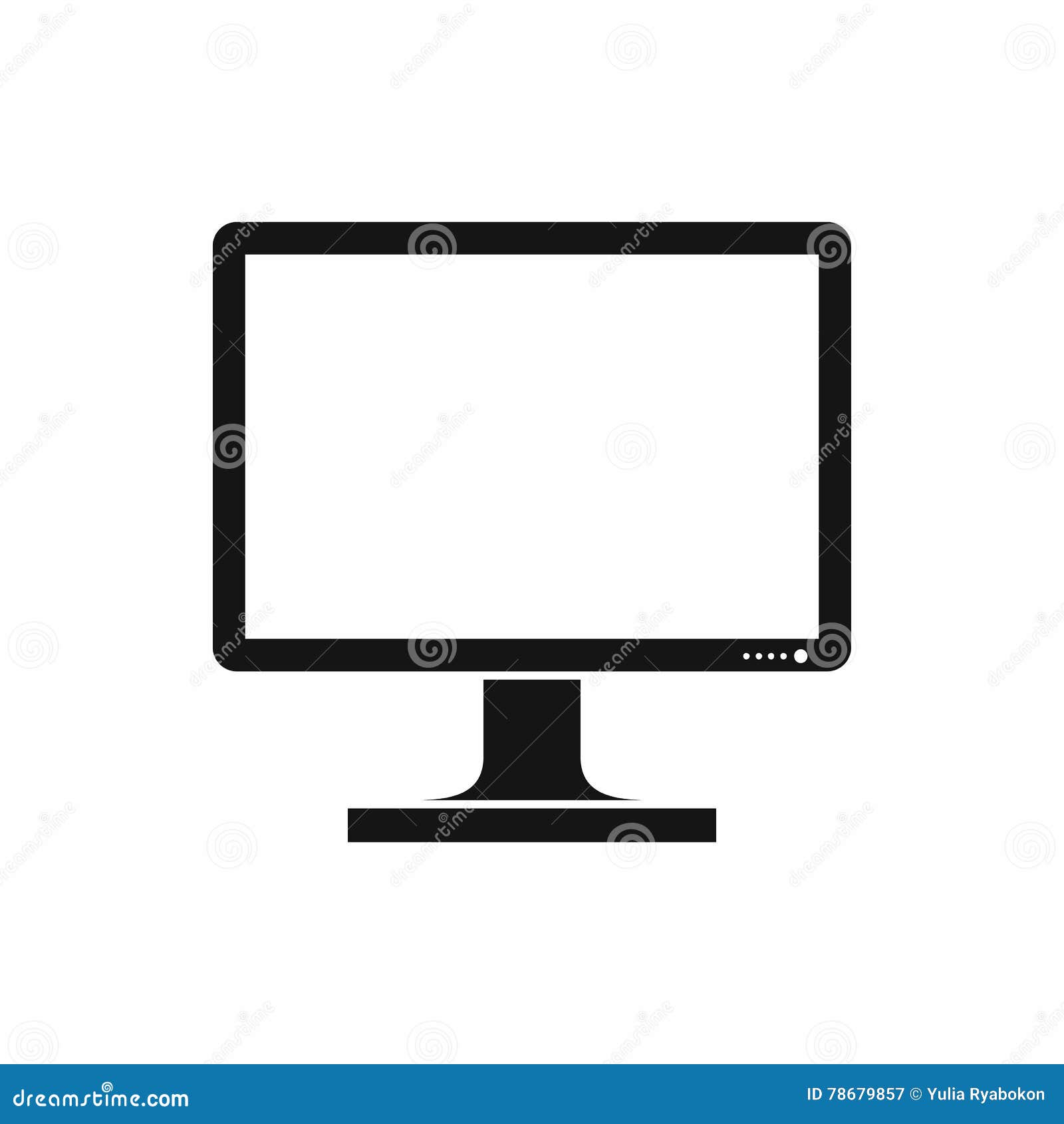 Blank Computer Monitor Icon, Simple Style Stock Vector - Illustration ...
